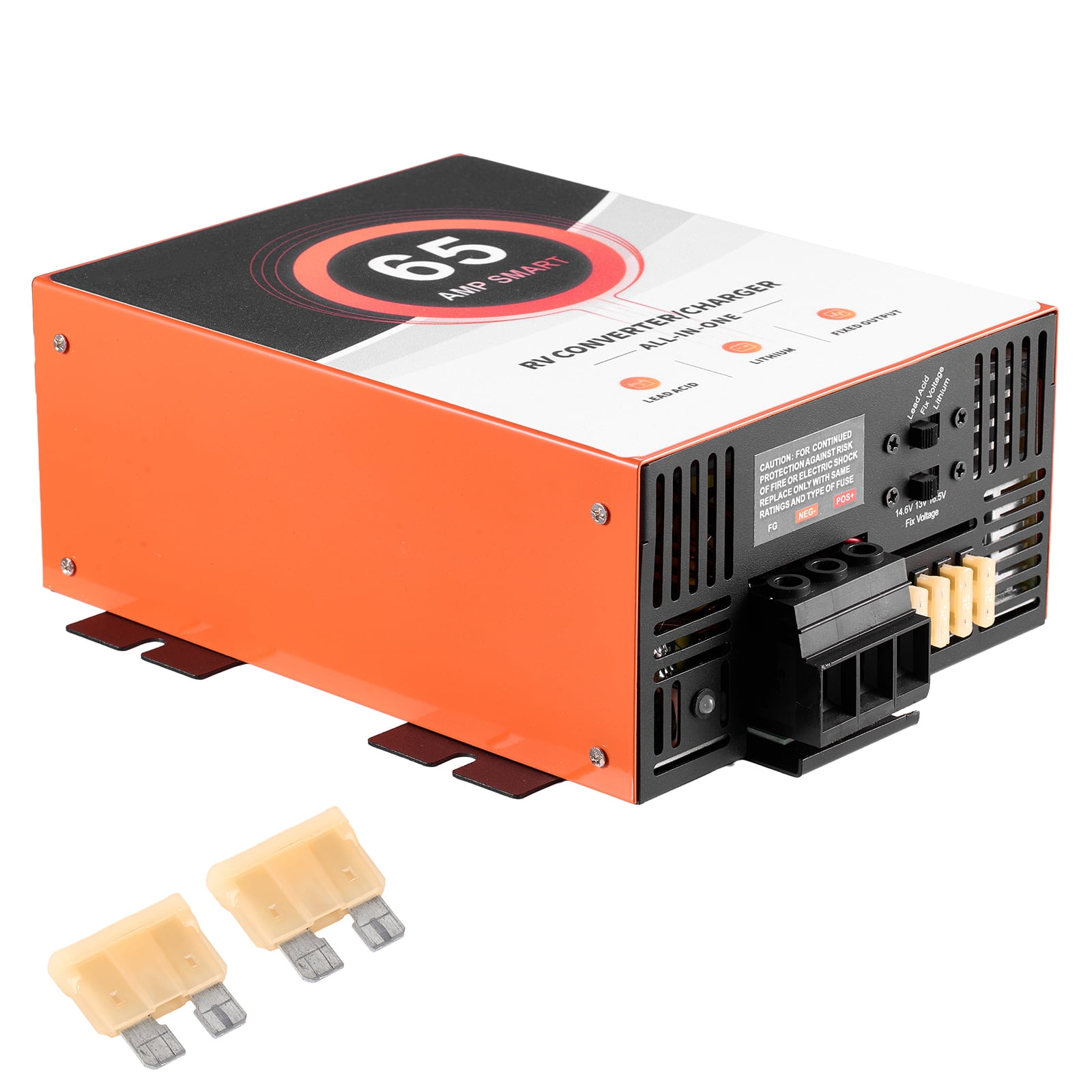 KFFKFF 65 Amp RV Power Converter, 110V AC to 12V DC Battery Charger ...