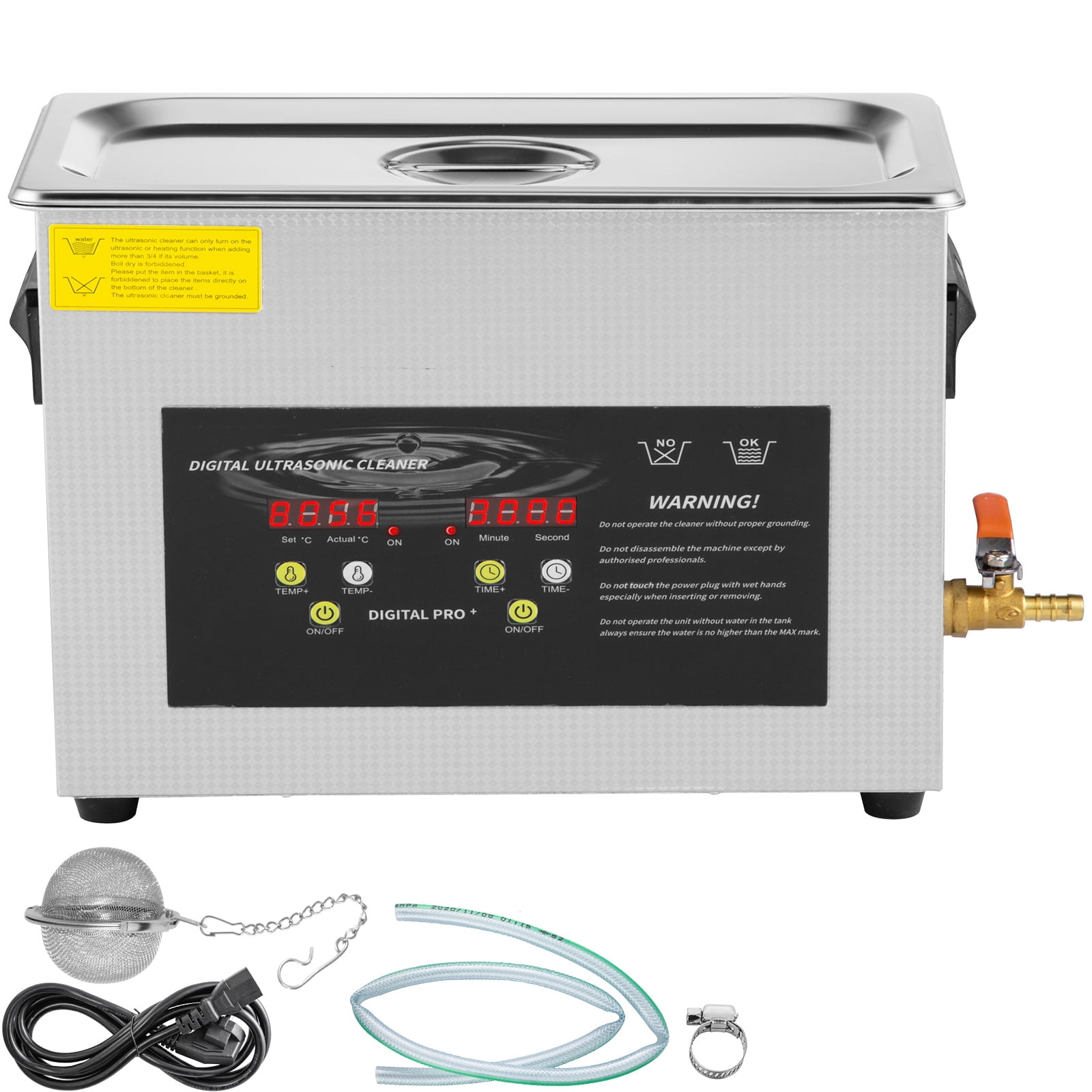 KFFKFF 6L Upgraded Ultrasonic Cleaning Machine Professional Digital Lab Ultrasonic Parts Cleaner ...