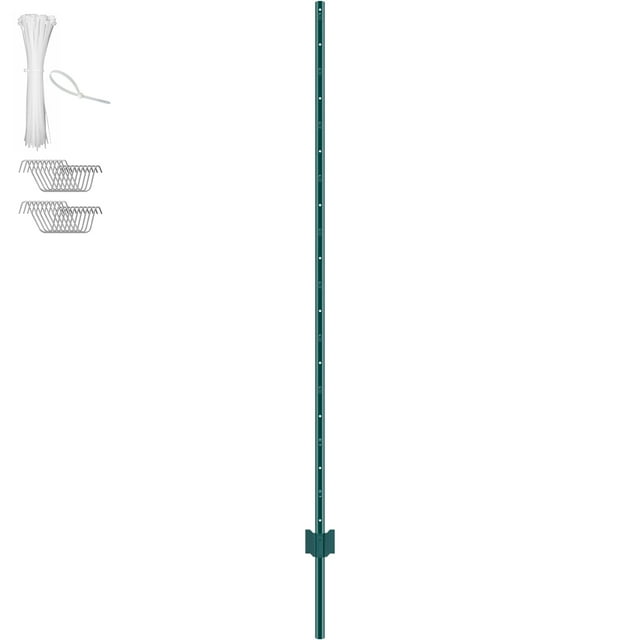 KFFKFF 6ft T-Posts, Set of 10, Durable Steel Stakes for Fencing, Ideal ...
