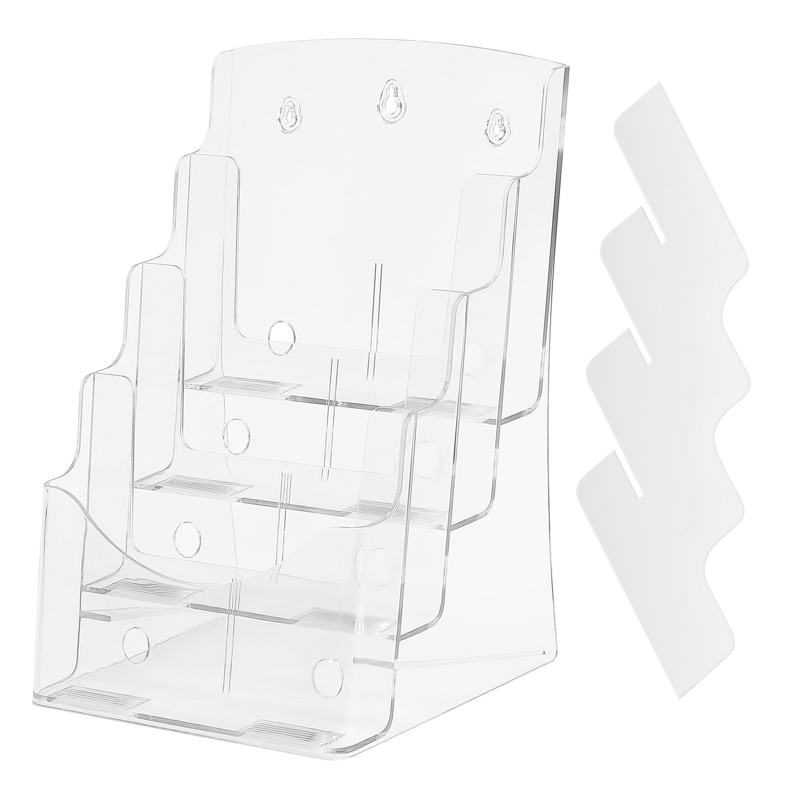 KFFKFF 8.5 x 11 inch Acrylic Brochure Rack 4-Tier Literature Display ...
