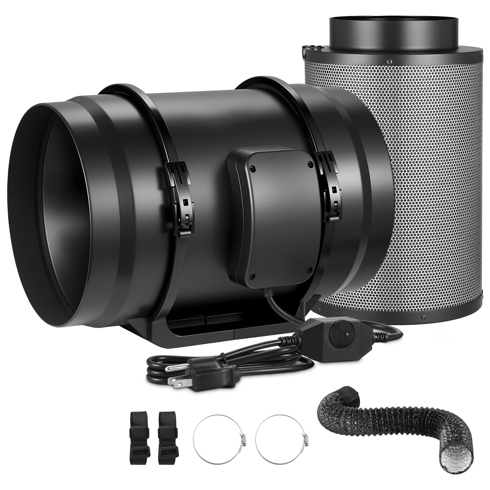KFFKFF 8" Air Filtration Kit, 180 CFM Inline Duct Fan, Adjustable Speed ...
