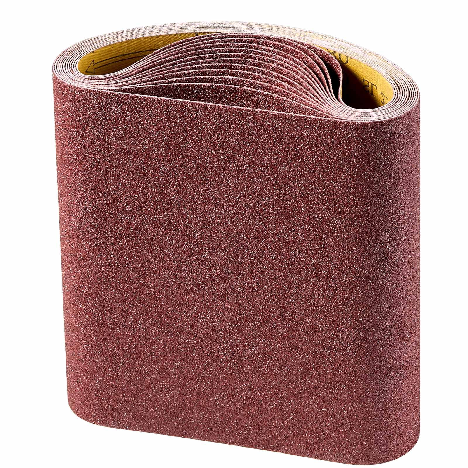 KFFKFF 8 x 19-inch Sanding Belts, 12PCS 80 Grit Aluminum Oxide for Wood ...