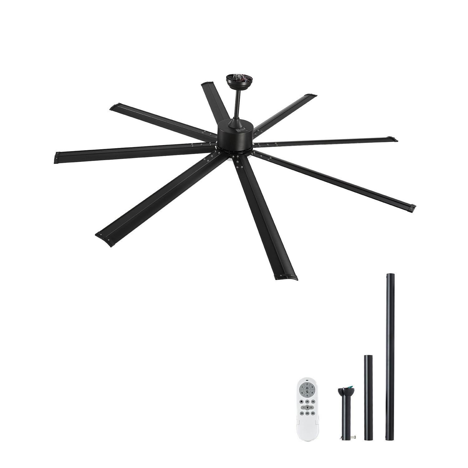 KFFKFF 84-Inch Ceiling Fan with Light, 6-Speed Remote, Adjustable Color ...