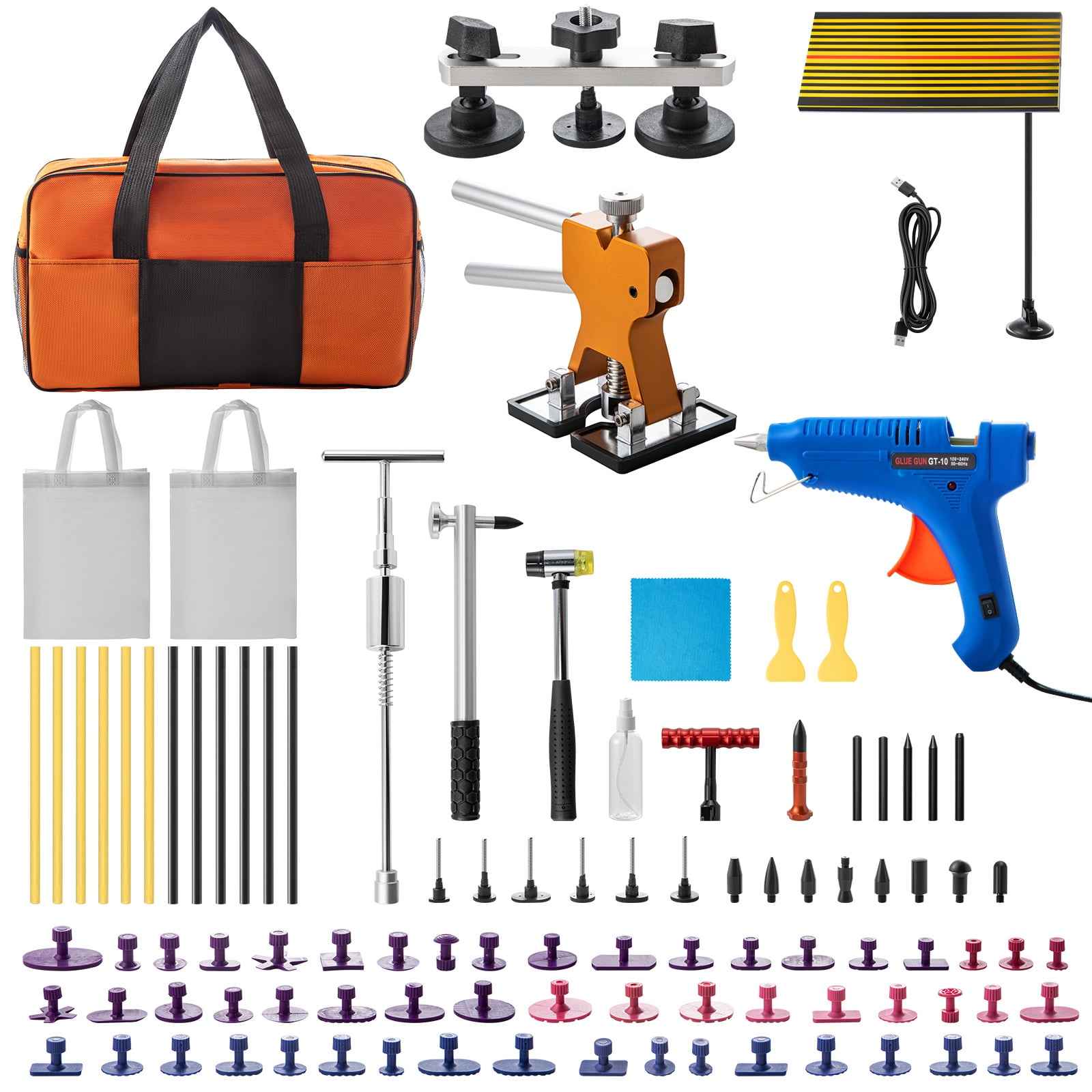 KFFKFF 89pcs Dent Repair Kit Dent Puller Tools Slide Hammer for Car ...
