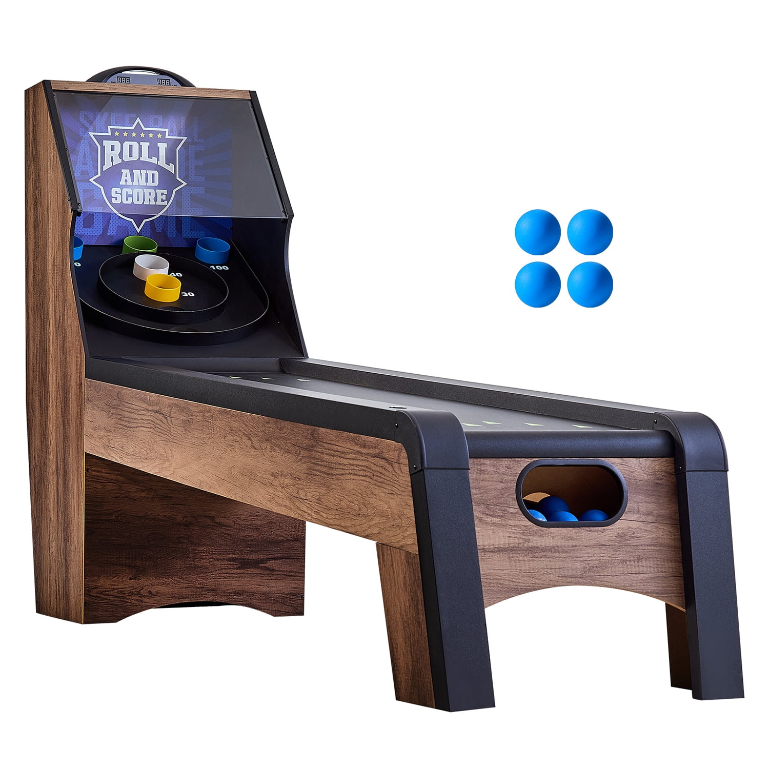 KFFKFF 9ft Roll and Score Arcade Game Table with 4 Balls, Indoor ...