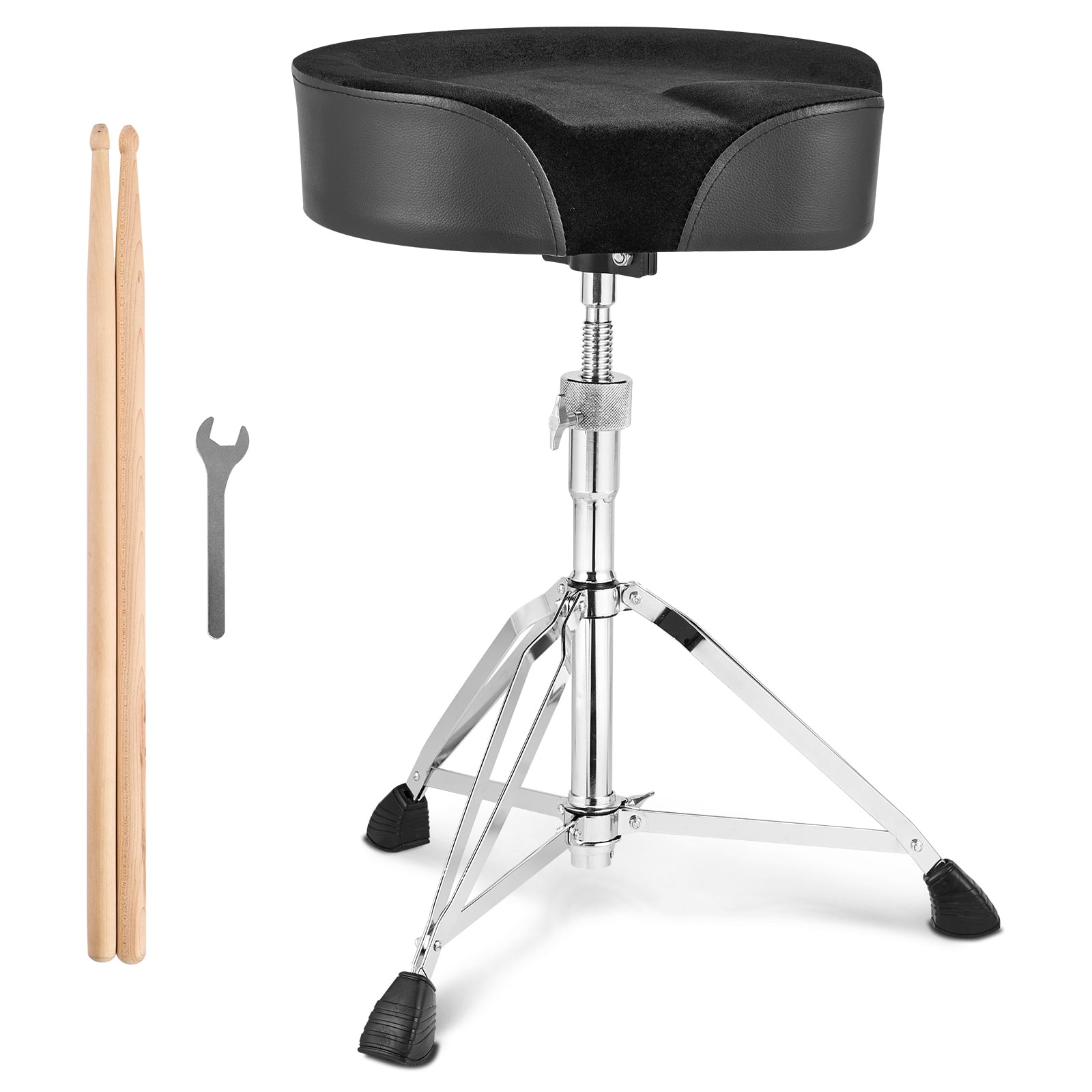 KFFKFF Adjustable Drum Throne Padded Stool Motorcycle Style Drum Chair ...
