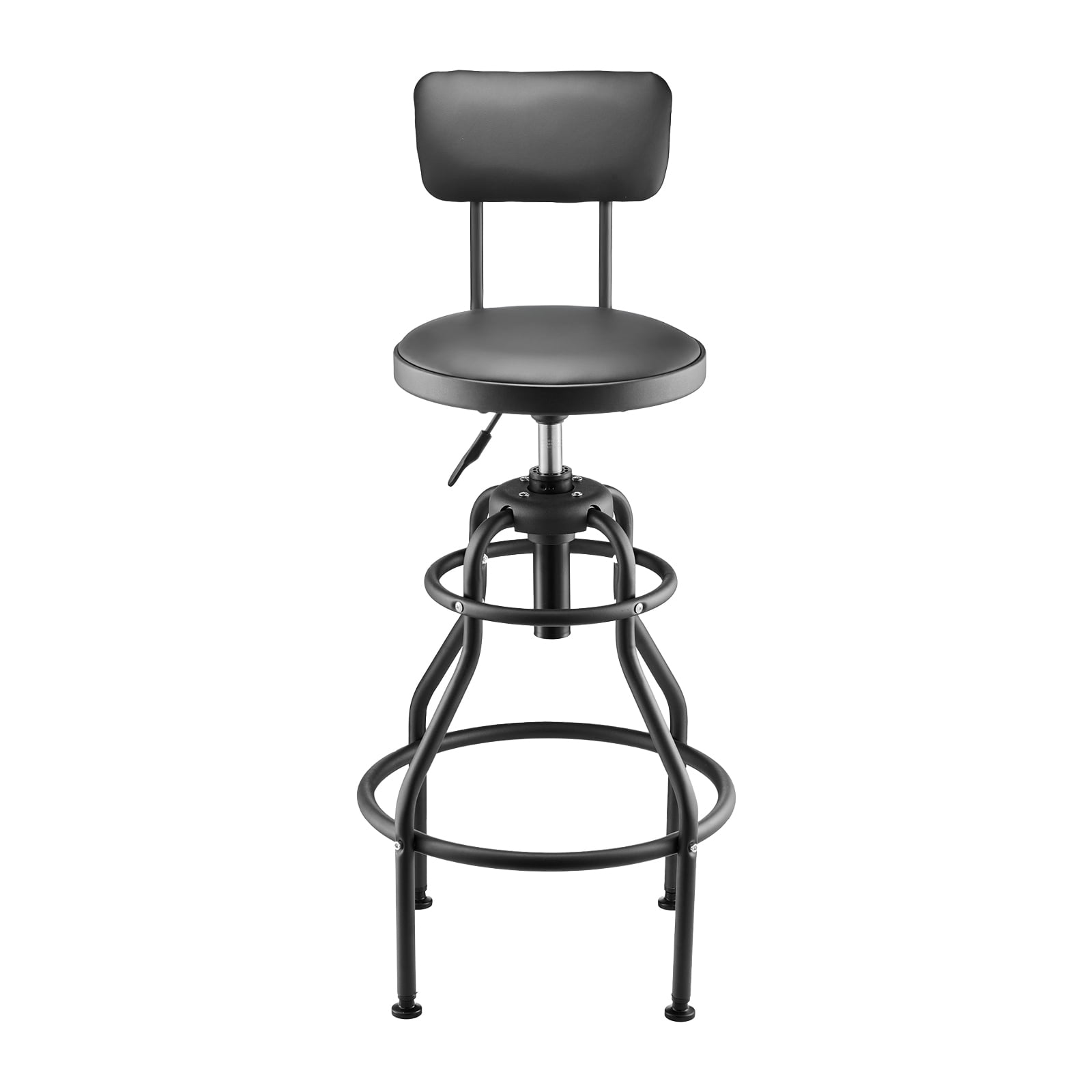 KFFKFF Adjustable Garage Stool with Backrest, Pneumatic Work Seat with ...