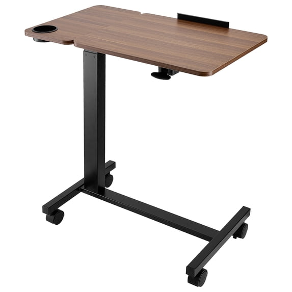 KFFKFF Adjustable Overbed Table with Tilting Desktop and Wheels ...