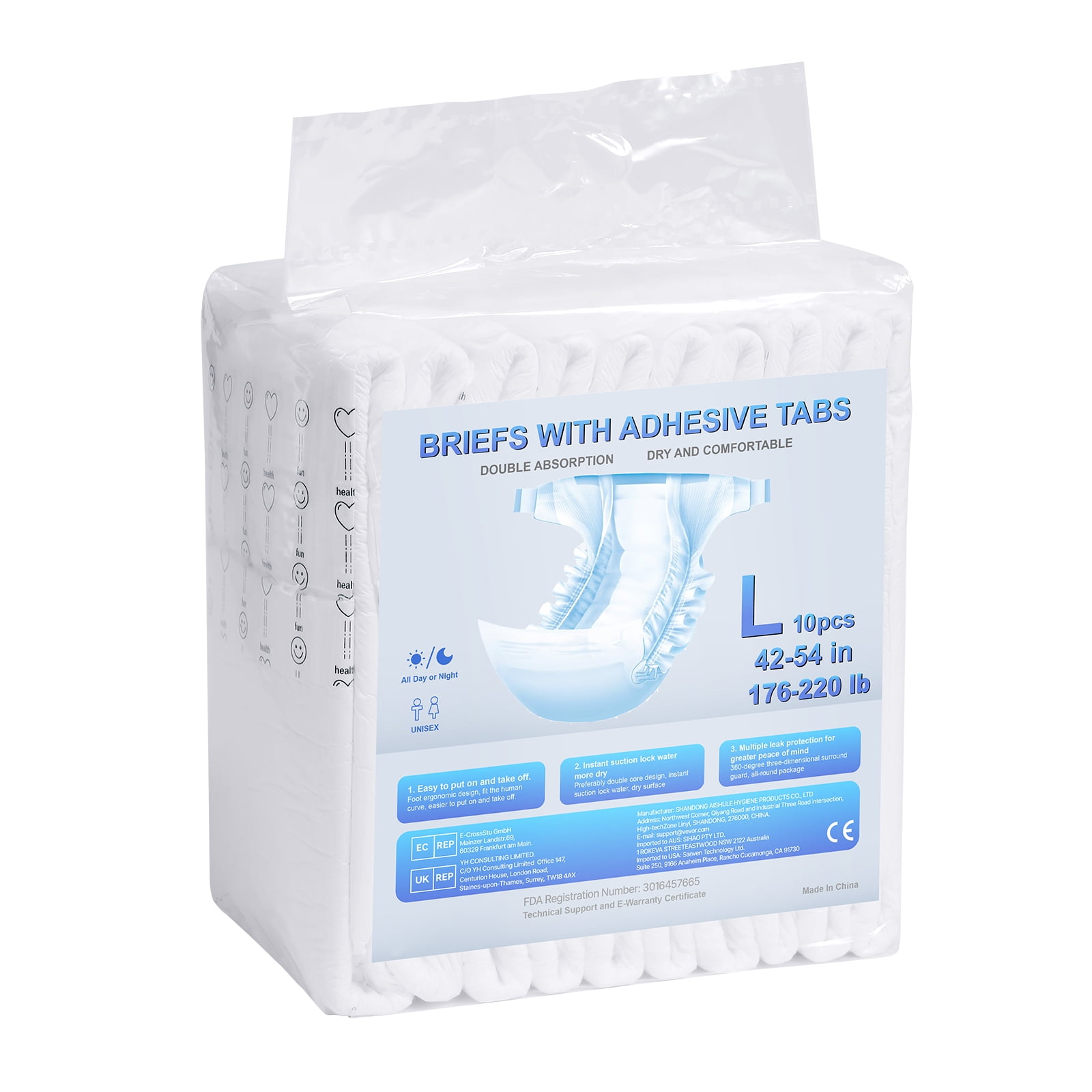 KFFKFF Adult Briefs with Tabs, Highly Absorbent Incontinence Briefs for ...