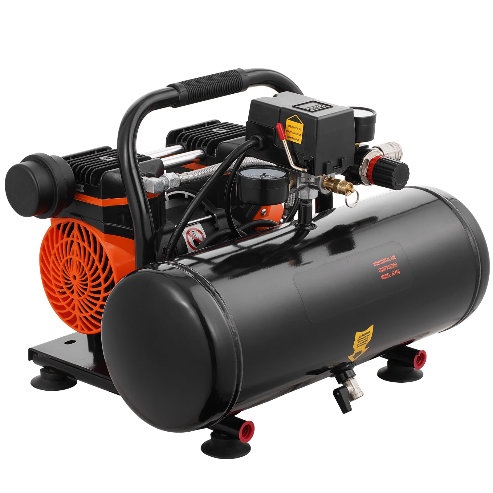 KFFKFF Air Compressor with 2 Gallon Steel Tank, 1HP & 2.1 CFM at 8bar ...