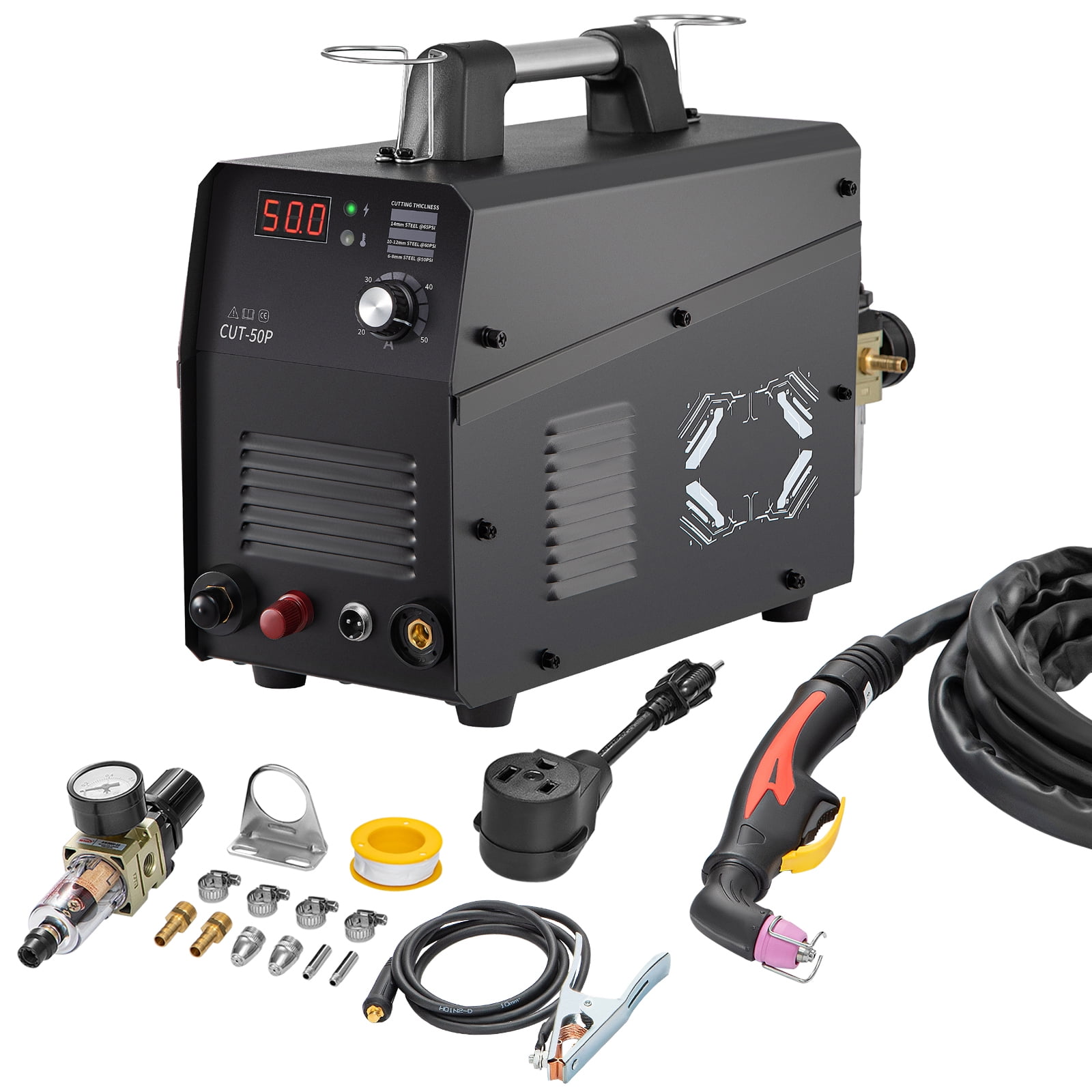 KFFKFF Plasma Cutter, 50Amp, Non-Contact Pilot Arc, Equipped with Torch ...