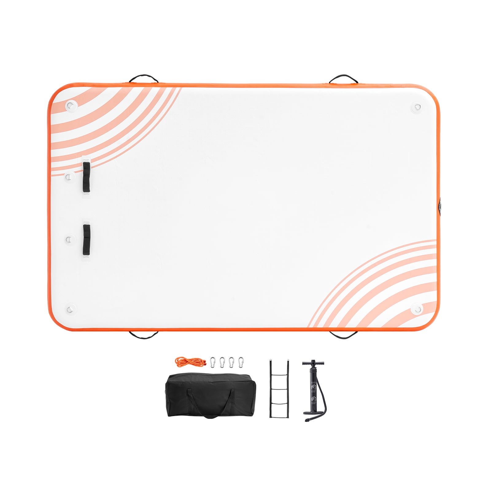 KFFKFF Air-Filled Floating Station, 8 x 5FT Buoyant Dock Pad, Anti-Slip ...