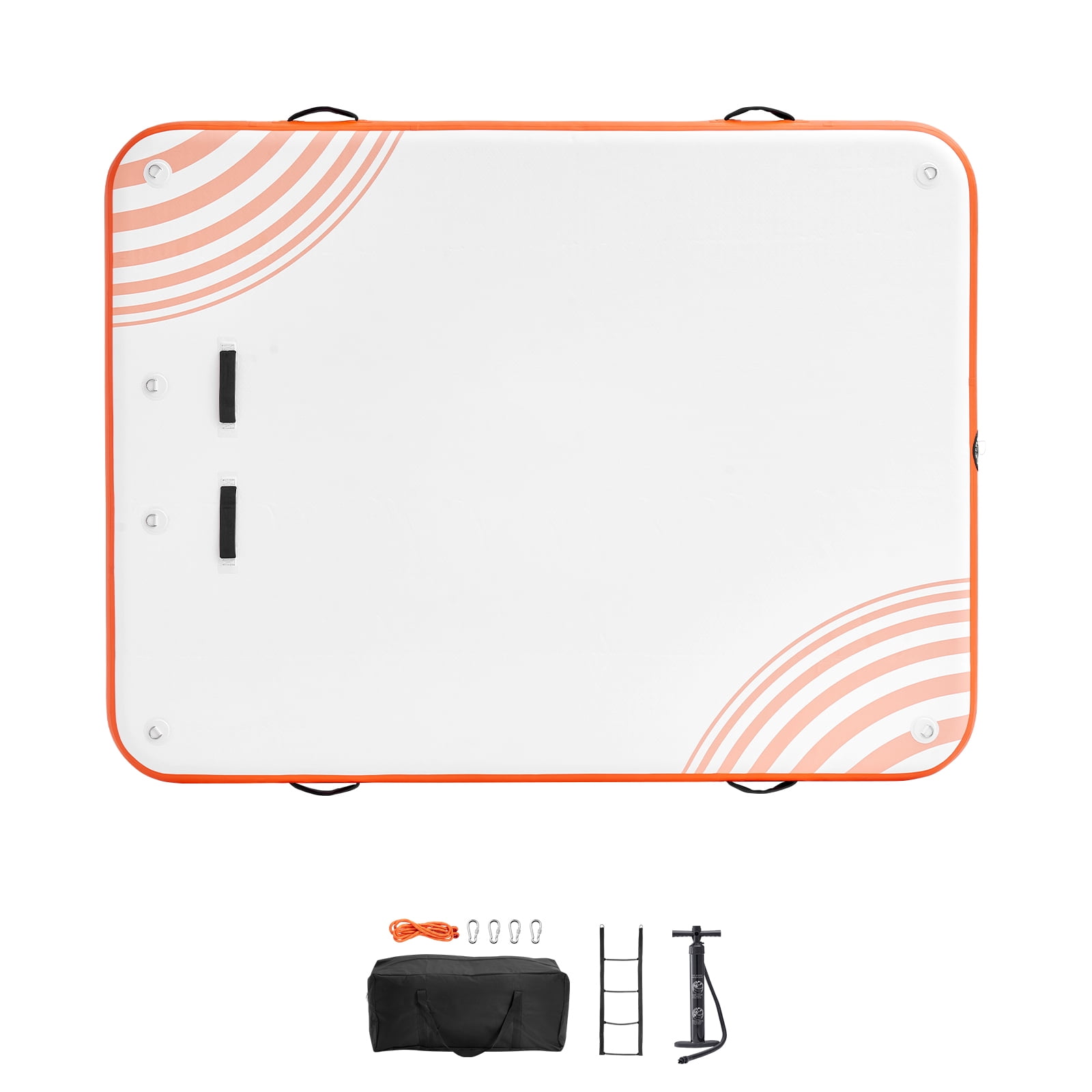 KFFKFF Air-Filled Floating Station, 8 x 6FT Buoyant Dock Pad, Anti-Slip ...