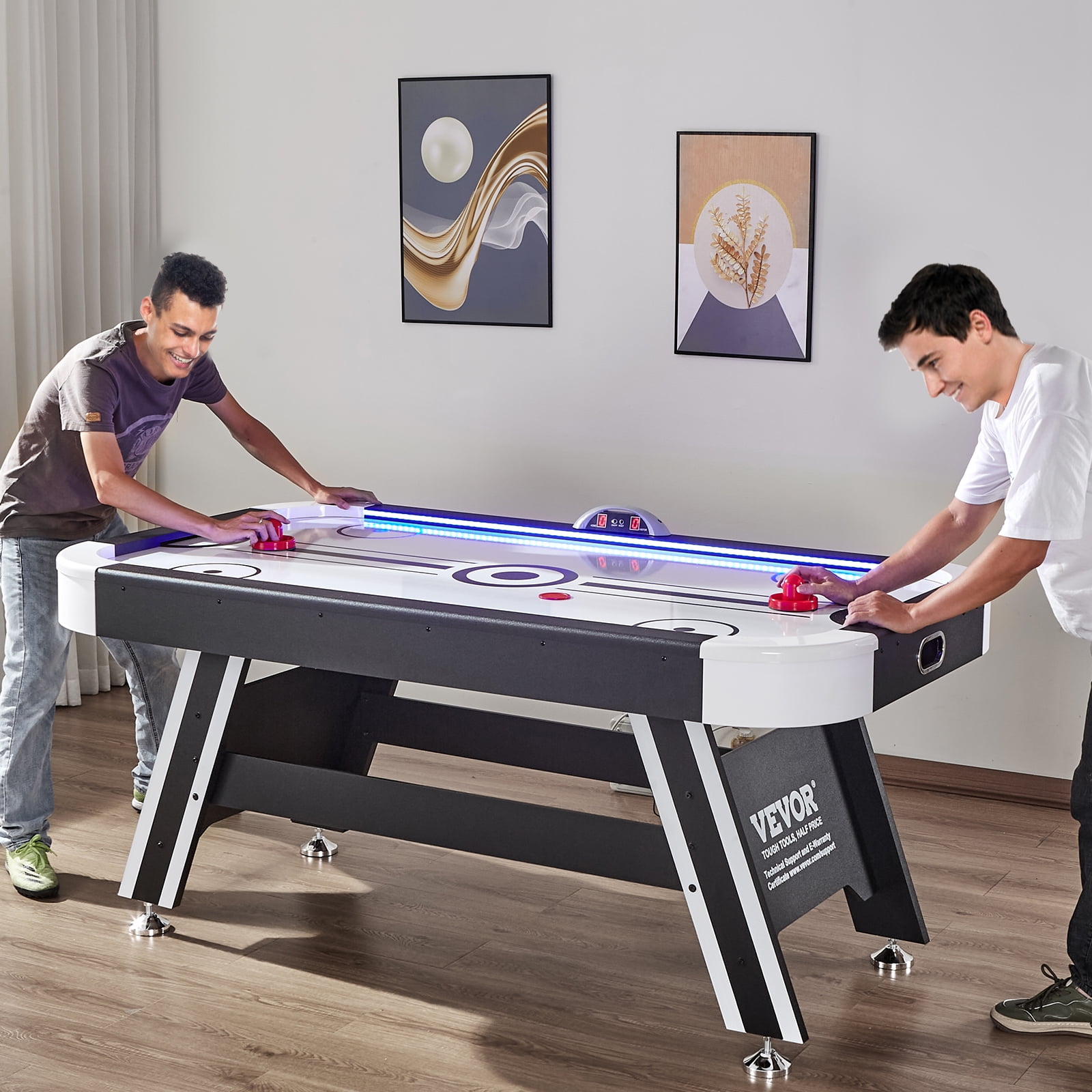 "SKYSHALO 72"" LED Air-Powered Hockey Table, Electronic Scoreboard, Light Pucks, 120V, for Kids ...