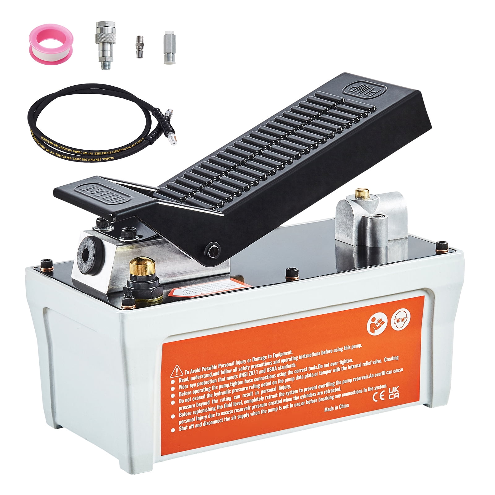 KFFKFF Air-Powered Hydraulic Pump, 10,000 PSI Capacity, 1/2 Gallon Tank, 3/8" Oil Exit, 1/4 ...