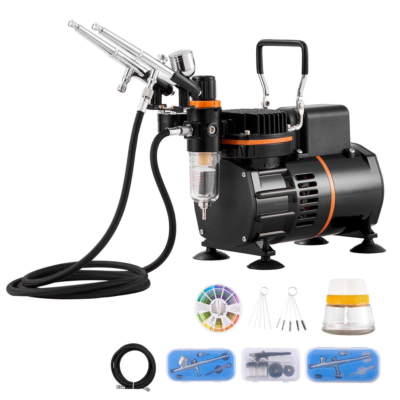 KFFKFF Airbrush Kit, Twin Fan Air Pump Advanced Airbrushing Kit ...