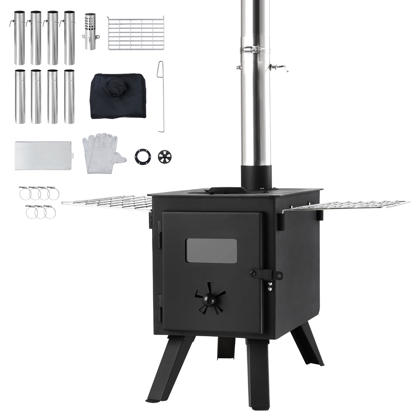 KFFKFF Alloy Steel Wood Stove, 86 inch, for Camping Tents, Includes ...