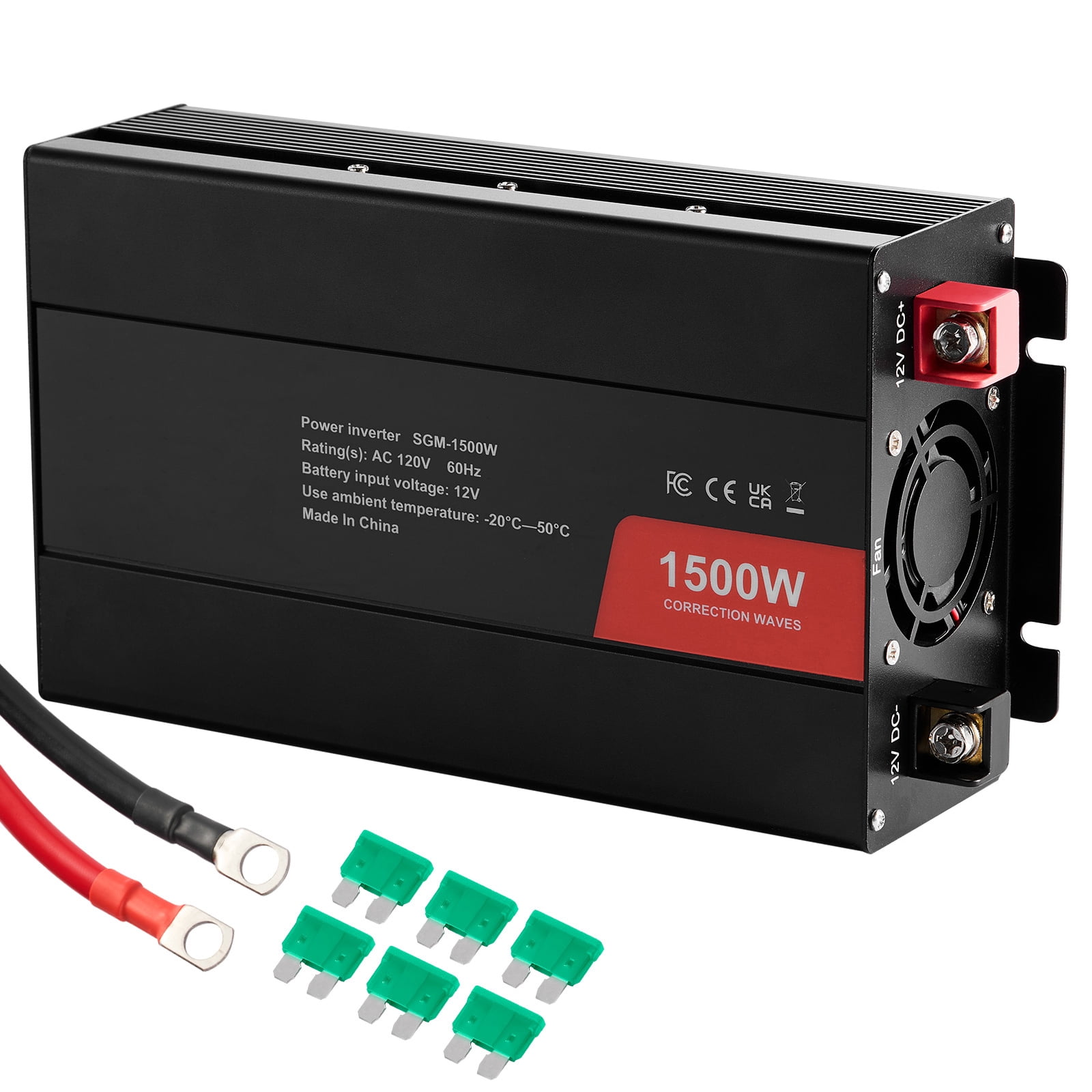 KFFKFF Altered Sine Wave Converter, 1500W, Transforms DC 12V to AC 120V ...