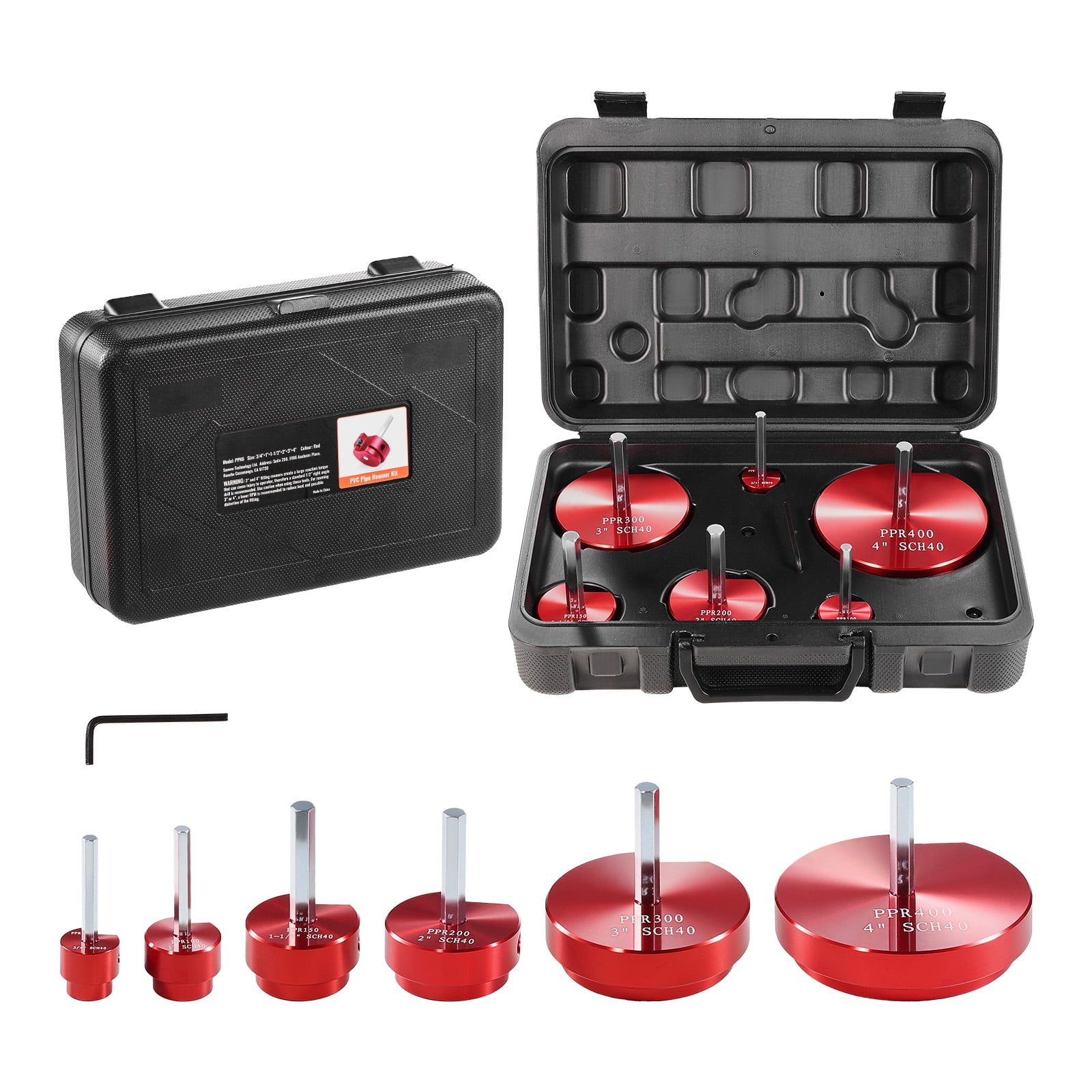 KFFKFF Aluminum Alloy PVC Pipe Reamer Set, Plumbing Tool Kit for PVC ...