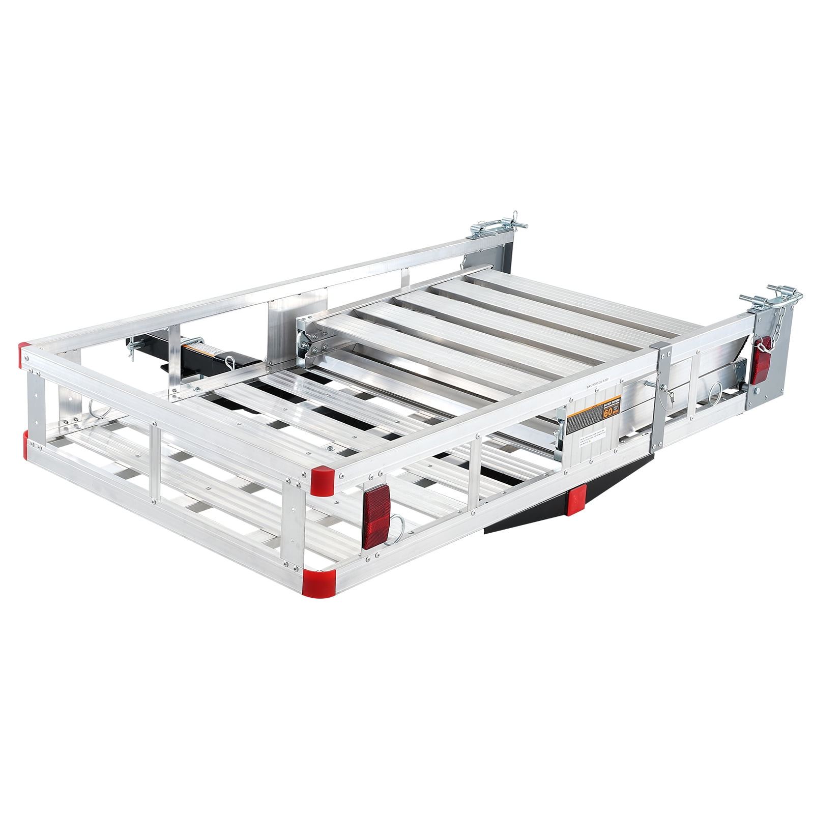 KFFKFF Aluminum Cargo Carrier with Ramp, 45.3" x 25.6" Hitch-Mounted ...