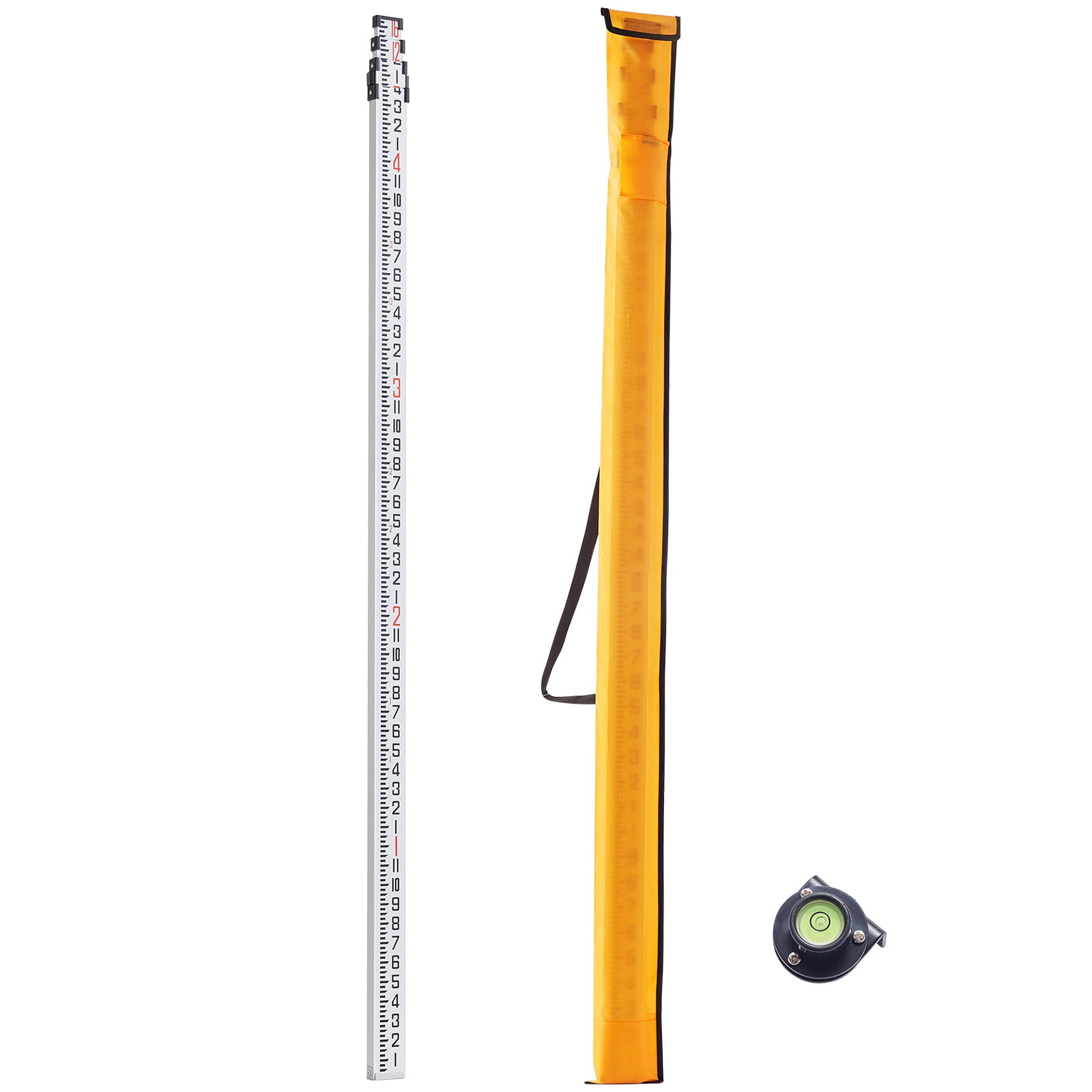KFFKFF Aluminum Measuring Rod, 16-Ft/8ths, 4-Part Extendable Survey ...