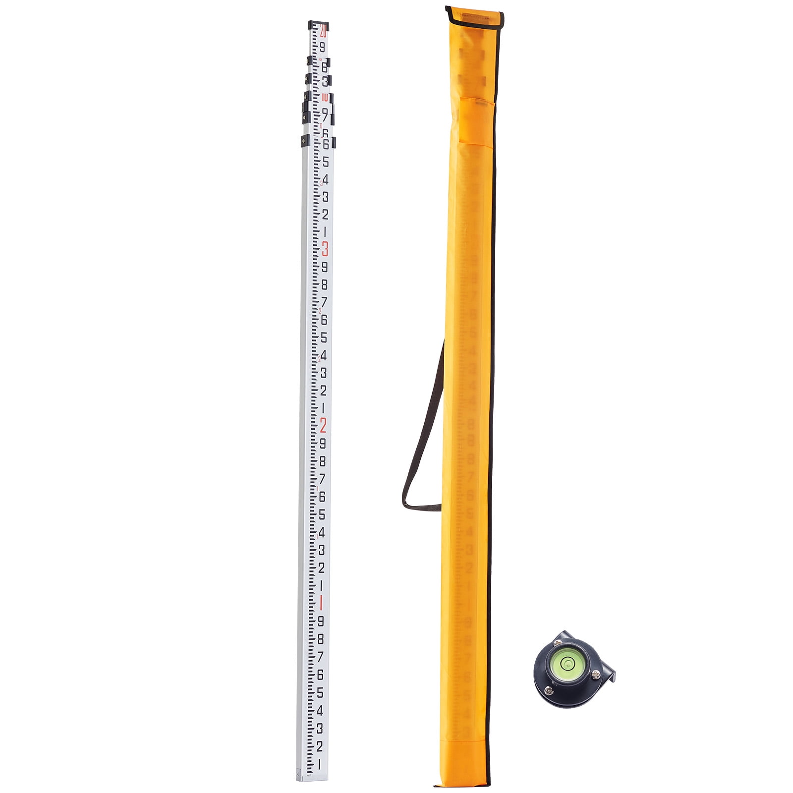 KFFKFF Aluminum Measuring Stick, 20ft/10ths, 6-Part Extendable Rod ...
