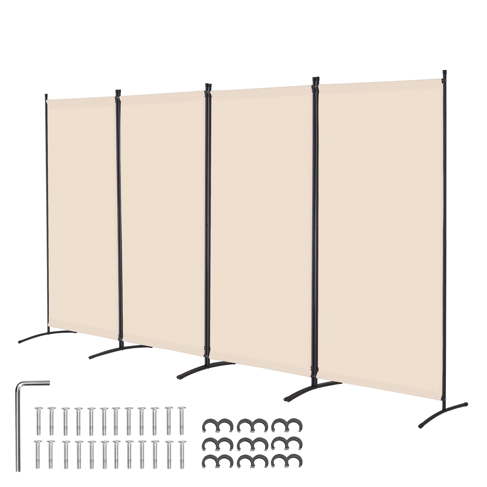 KFFKFF Area Separator, Quadruple Panel Space Divider, Collapsible ...
