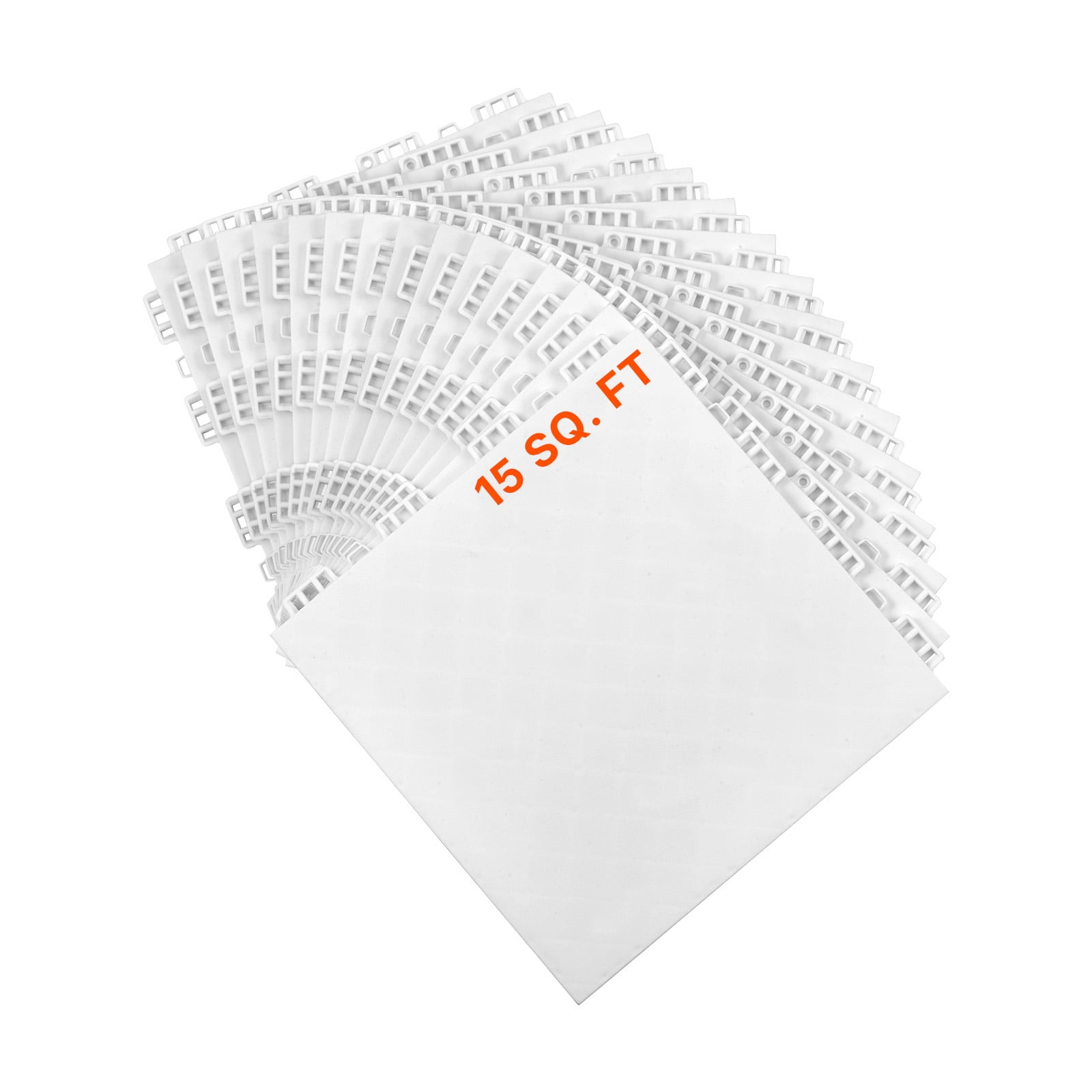 KFFKFF Ash Gray Dryland Tiles, 15-Piece Hockey Floor Mat Set, 12 x 12 ...