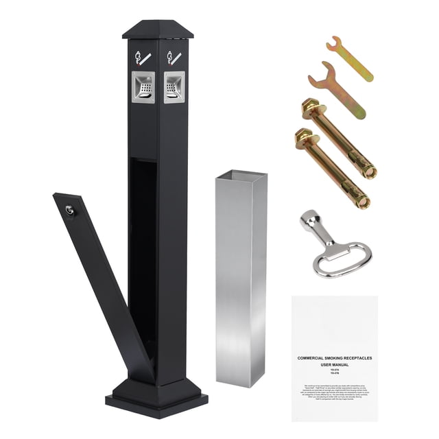 KFFKFF Ashtray Bin, Resilient Smoking Waste Container with Quadruple ...