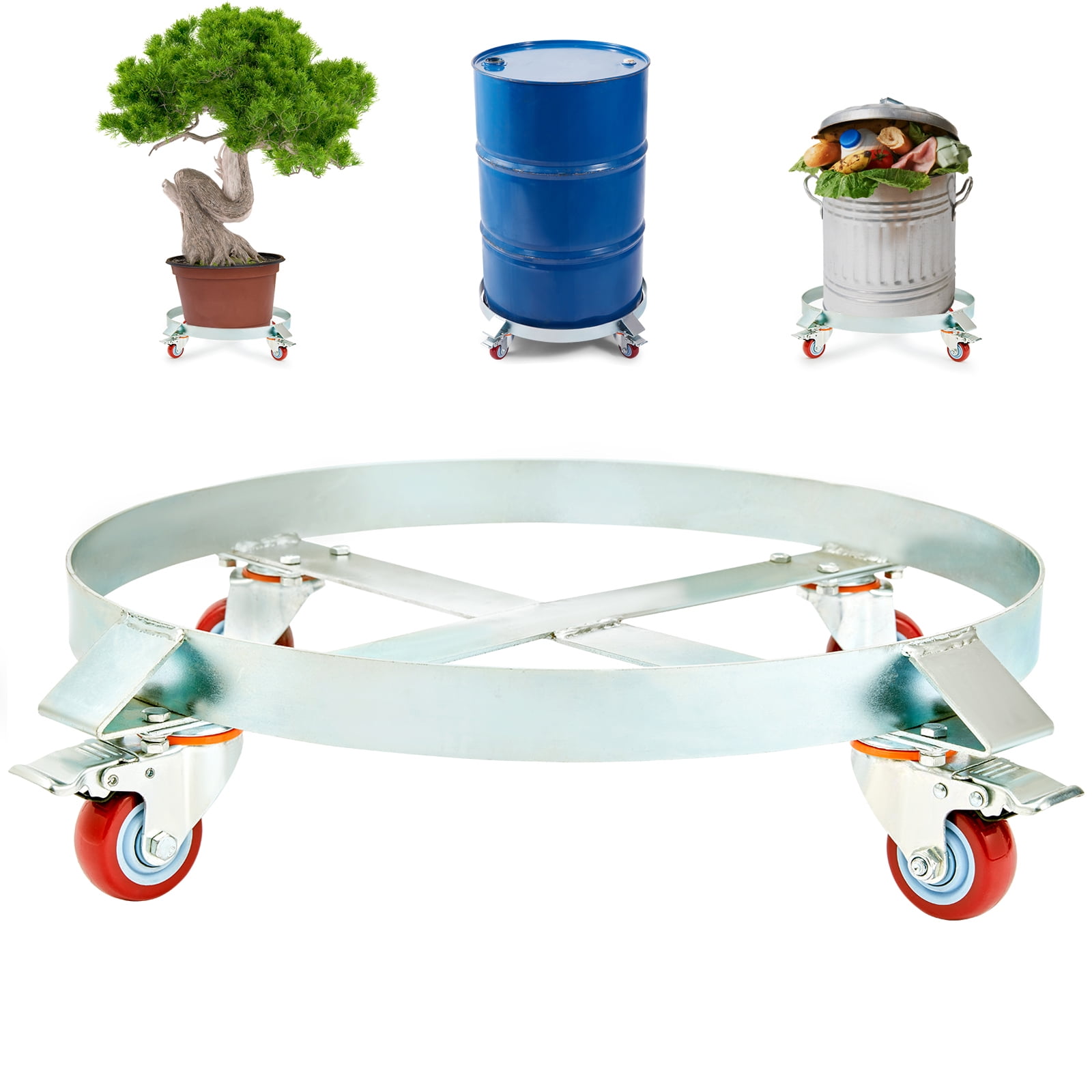 KFFKFF Barrel Cart for 55 Gallon, 1000lbs Capacity, Durable Drum Dolly ...