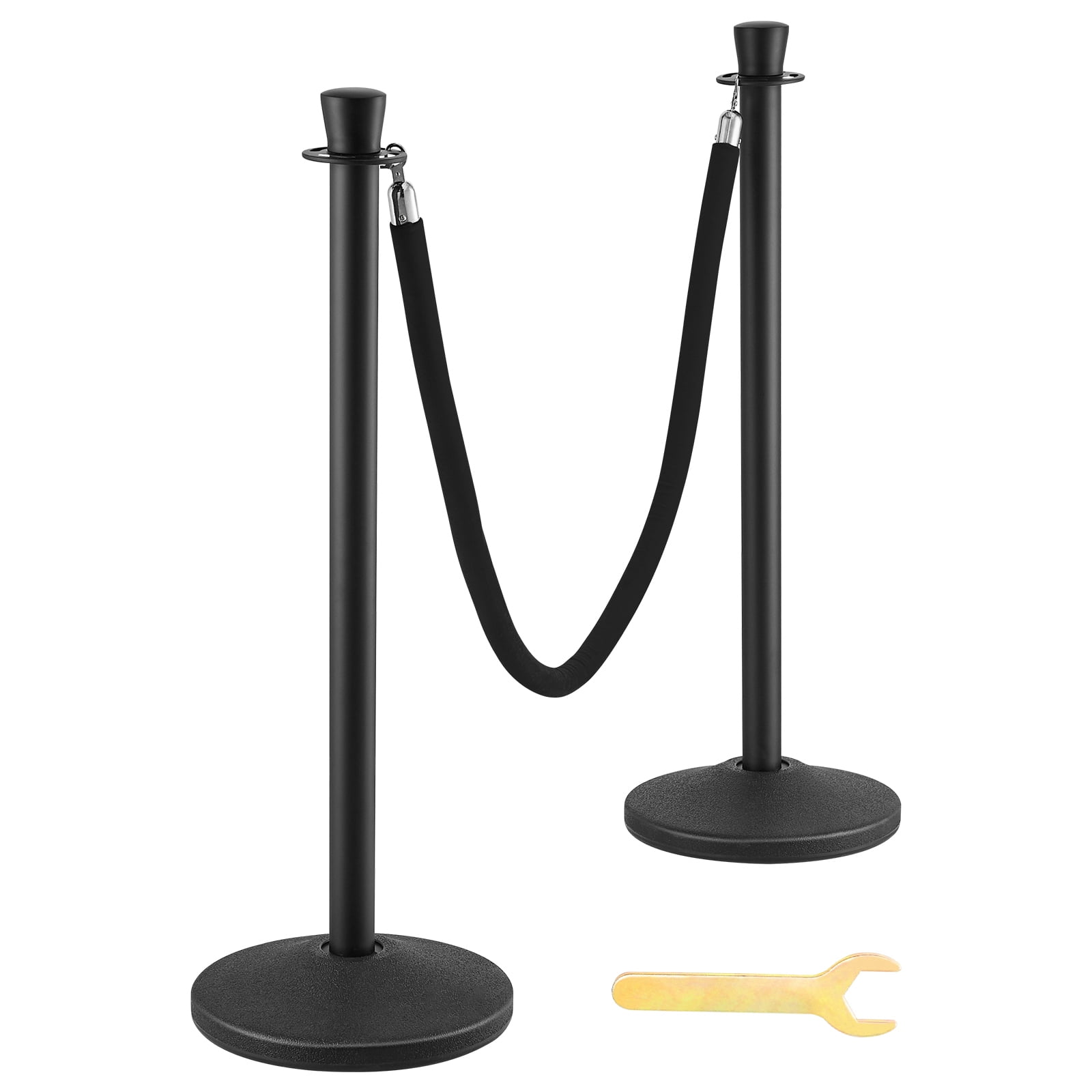 KFFKFF Barrier Post Set with Luxurious Rope, Pack of 6 Queue Control ...