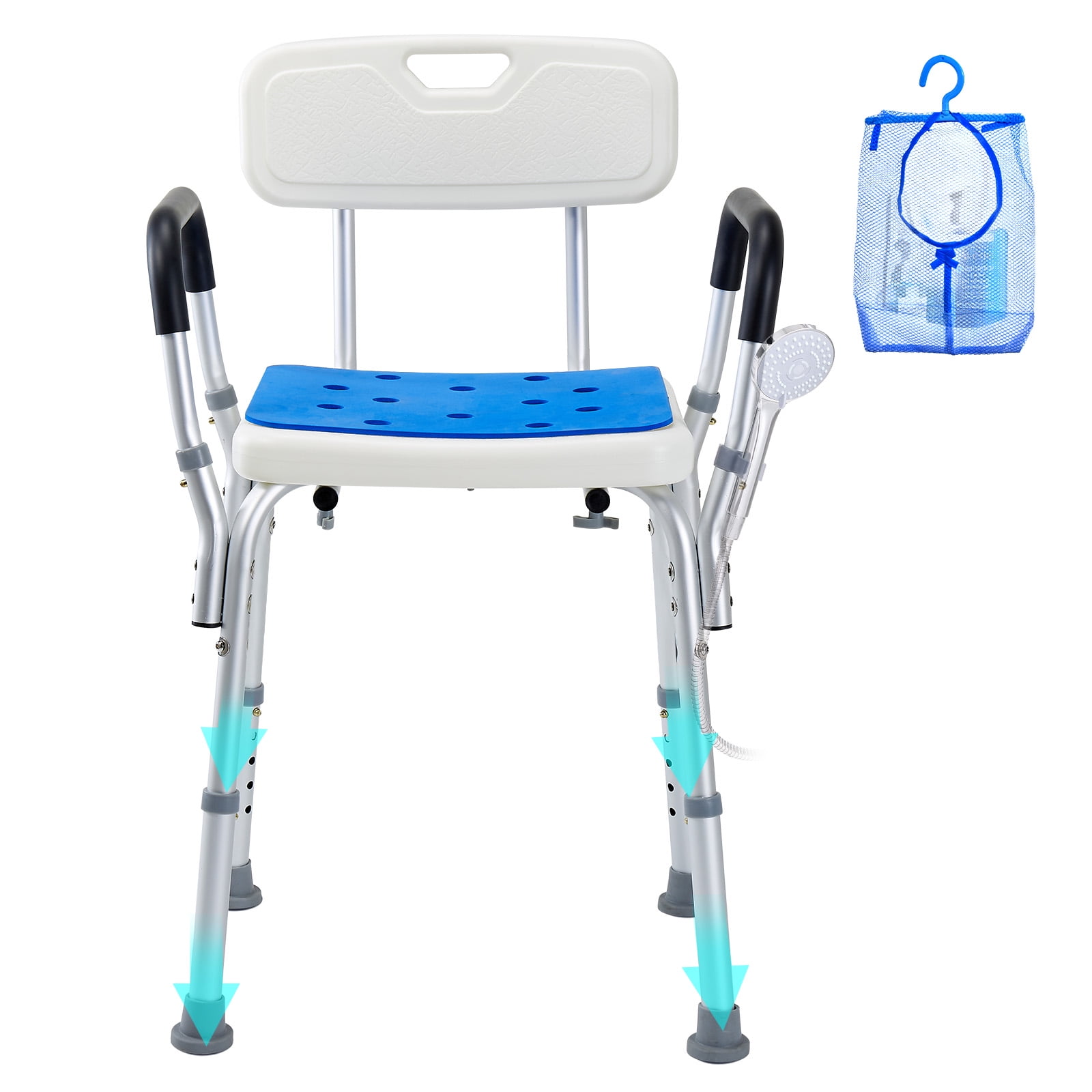 KFFKFF Bathing Stool, Support up to 400 lbs, Bathing Seat with Backrest ...