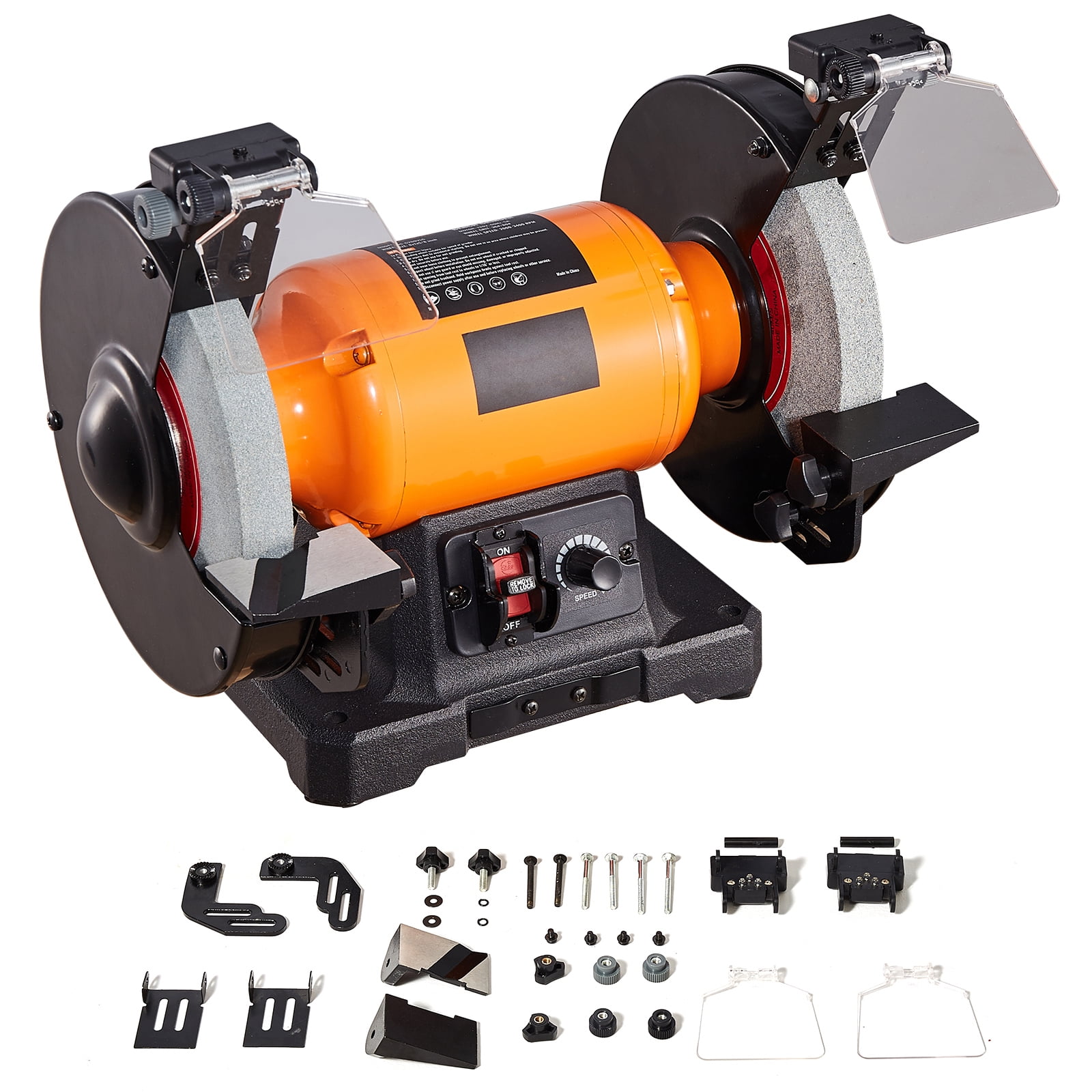 KFFKFF Bench Grinder, 8 Inch Variable Speed Bench Grinder with 5.0A ...
