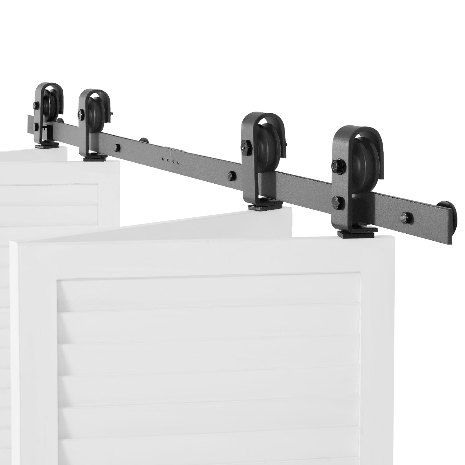 KFFKFF Bi-Fold Sliding Barn Door Mechanism, 60" Superior Mount Track ...