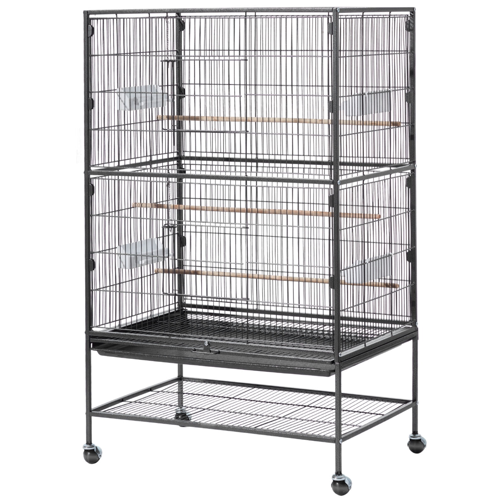 KFFKFF Bird Cage, 31.5 x 20.5 x 52 inch, Flat Top, Durable Wrought Iron ...
