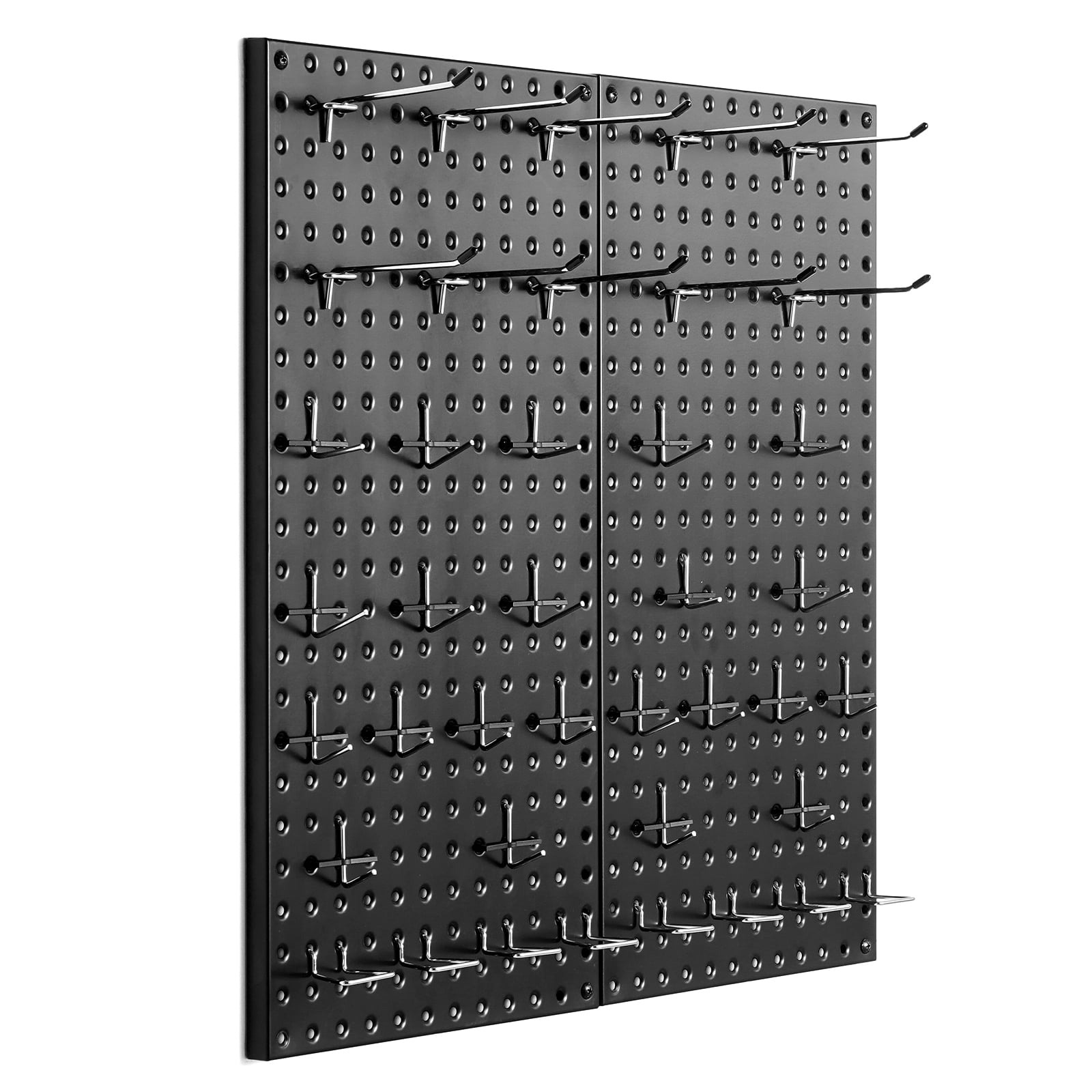 KFFKFF Black Metal Pegboard Panels, 24" x 12" Size, Set of 2, Robust ...