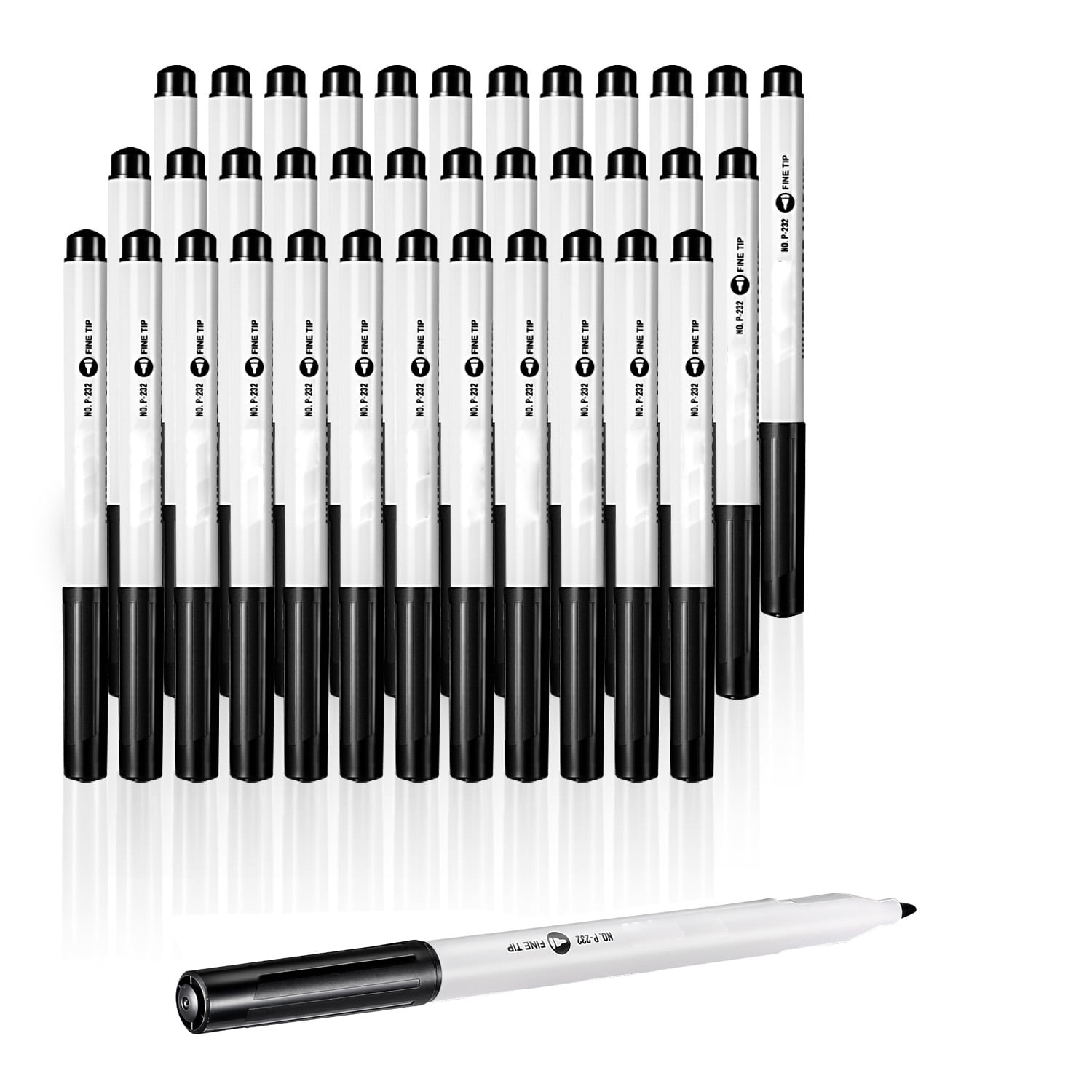 KFFKFF Black Wipe-Off Markers, Set of 36, Mild-Scented Board Markers ...