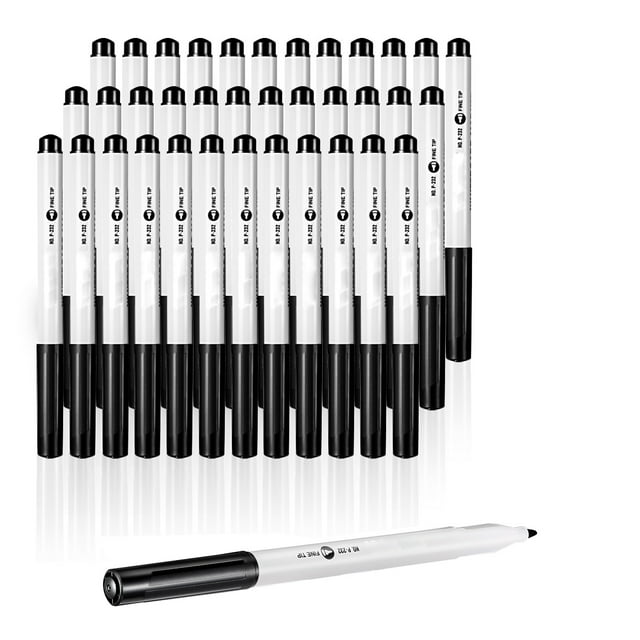 KFFKFF Black Wipe-Off Markers, Set of 36, Mild-Scented Board Markers ...