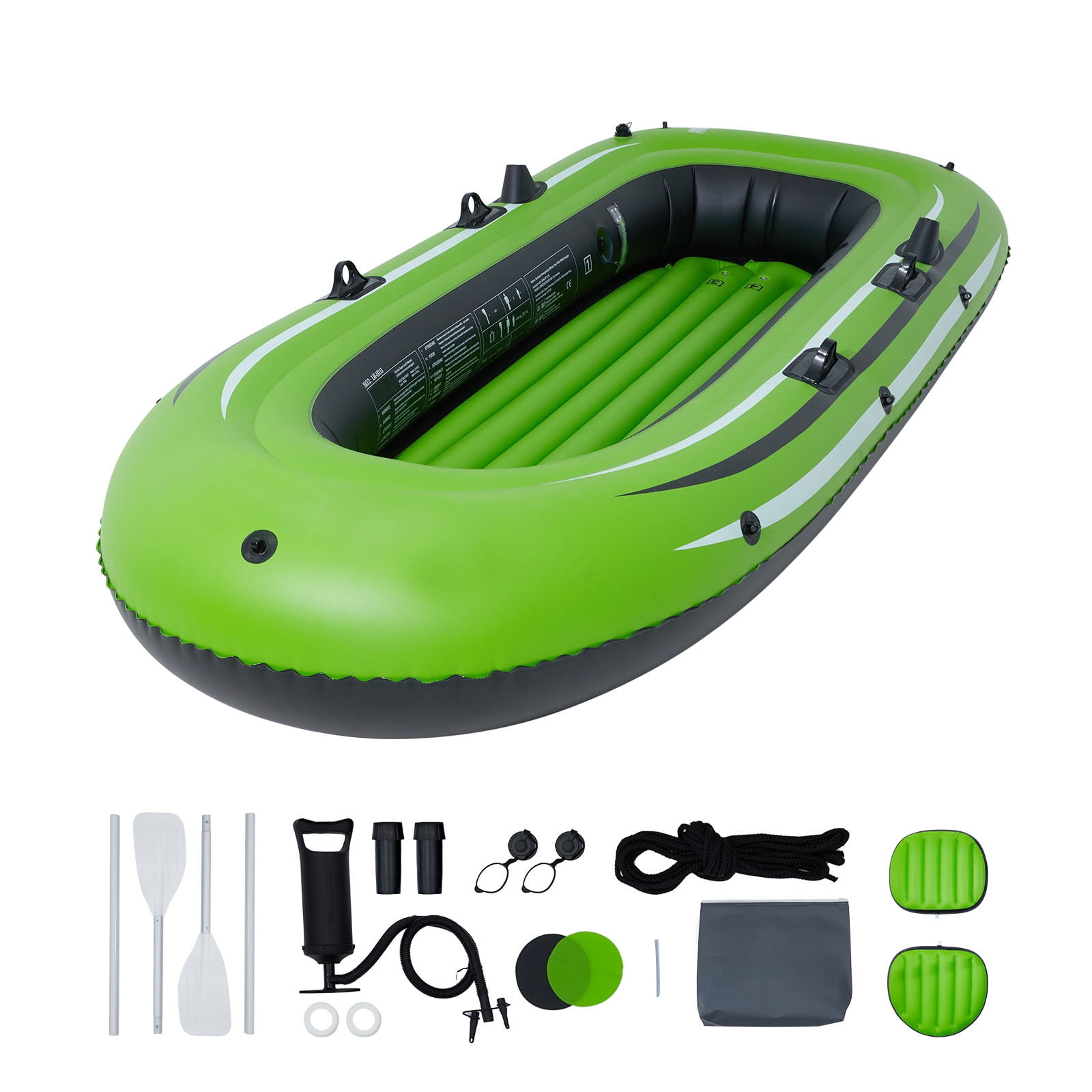 KFFKFF Blow-Up Boat, Inflatable Vessel for 3 People, Durable PVC Kayak ...