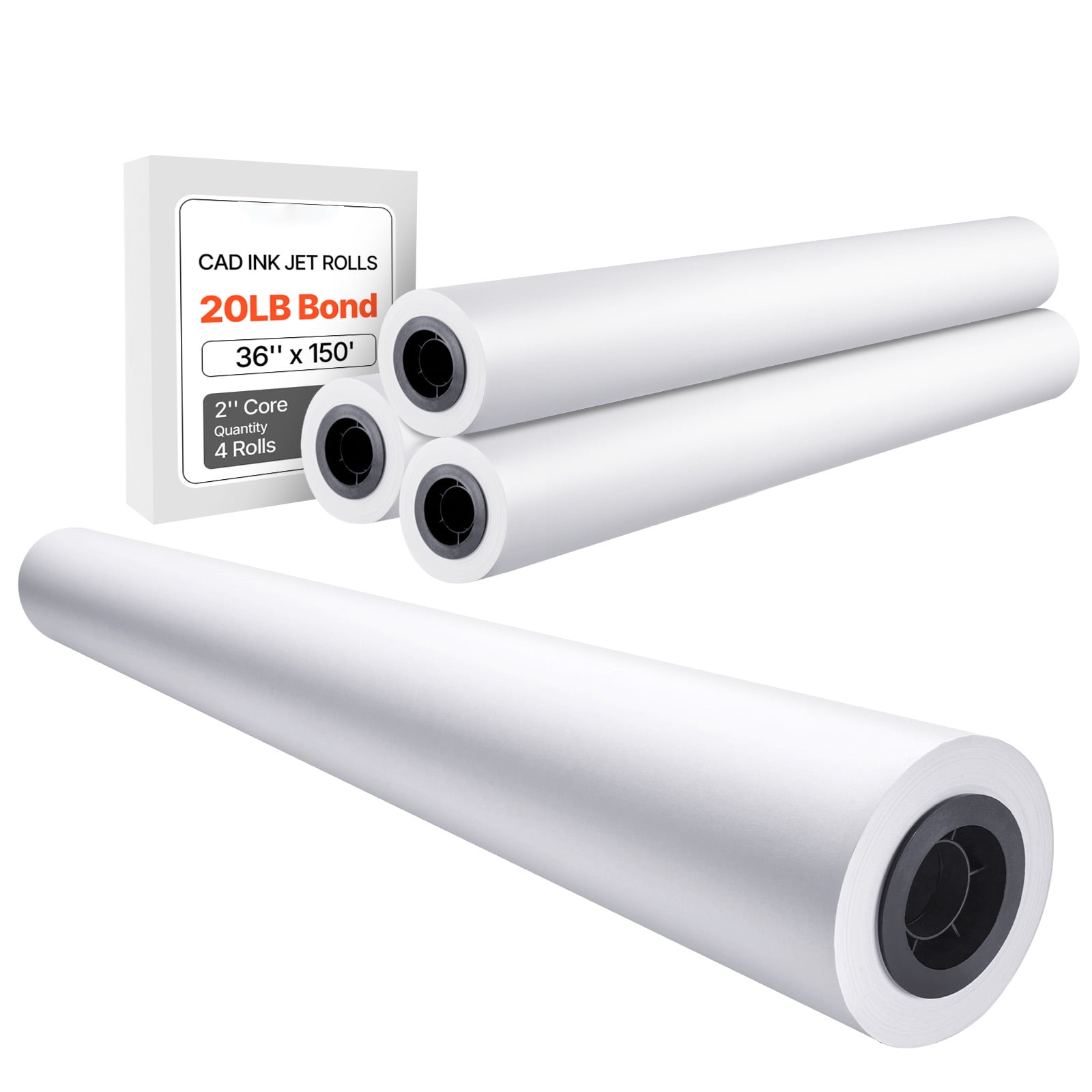 KFFKFF Broad Scope Paper, Dimensions of 36 in x 150 ft, 4 Rolls of CAD ...