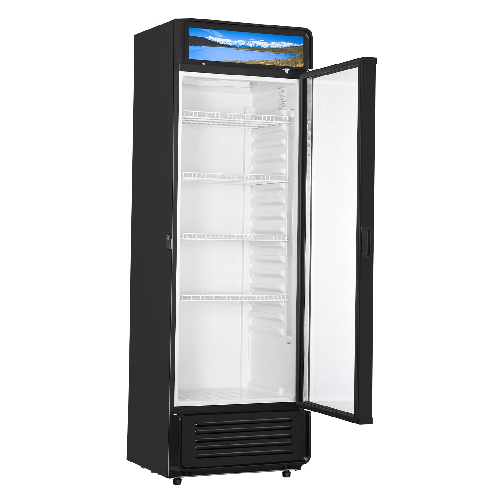 KFFKFF Commercial Merchandiser Refrigerator Single Glass Door 13.3 Cu ...