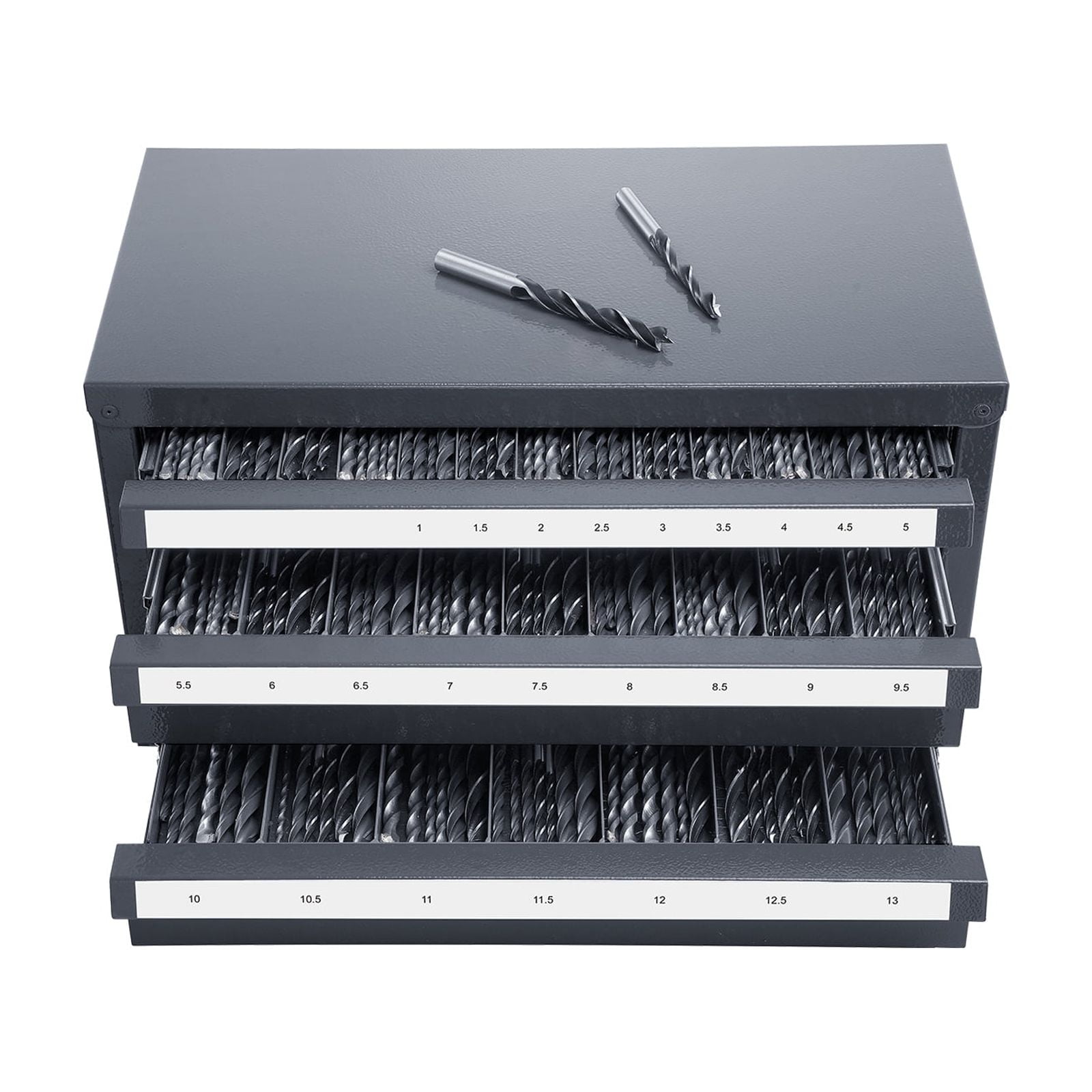 KFFKFF Cabinet for Drill Bit Storage, Tri-Drawer Organizer for 1mm to ...