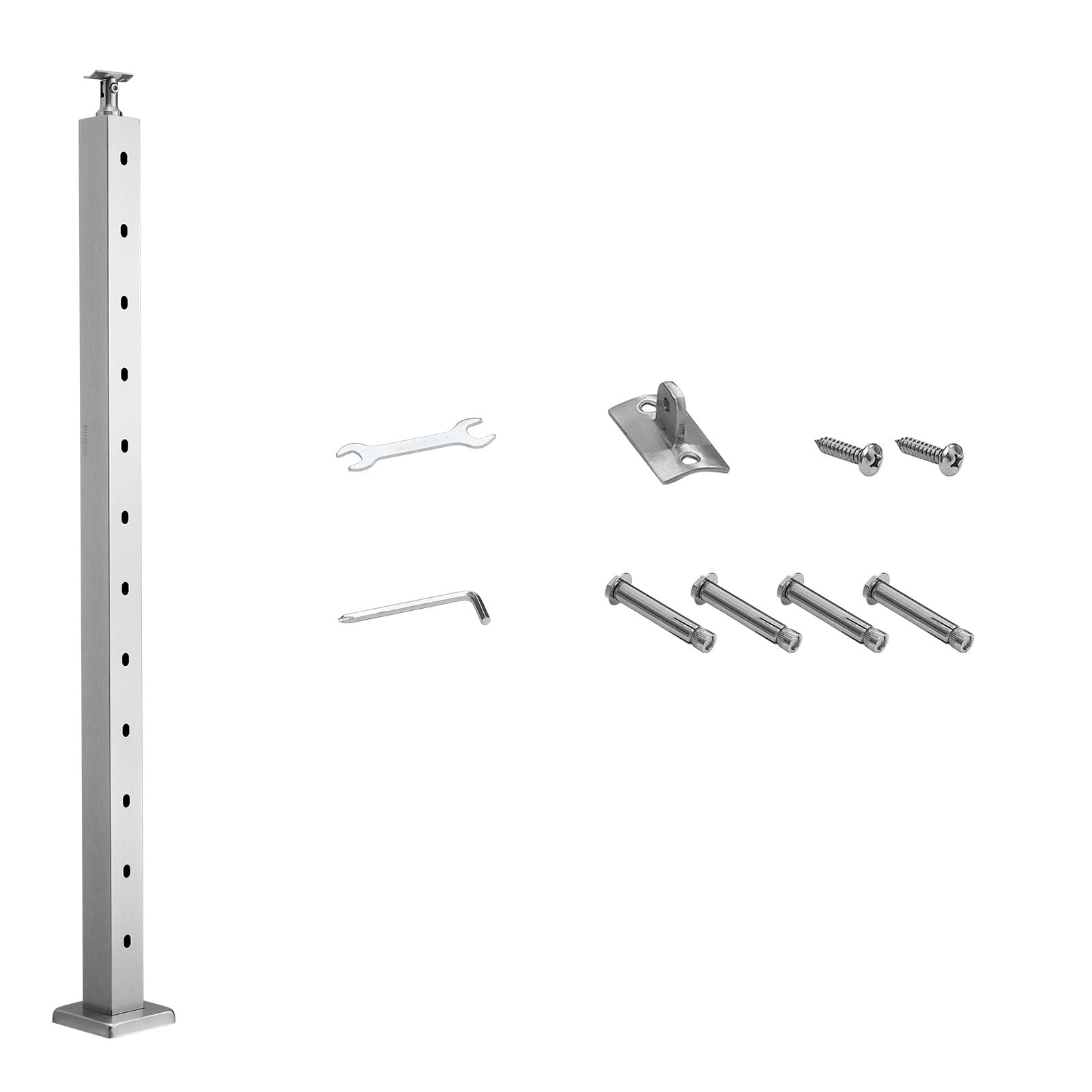 KFFKFF Cable Railing Post, 42x2x2 Inch Stair Post, with Pre-Drilled 30 ...