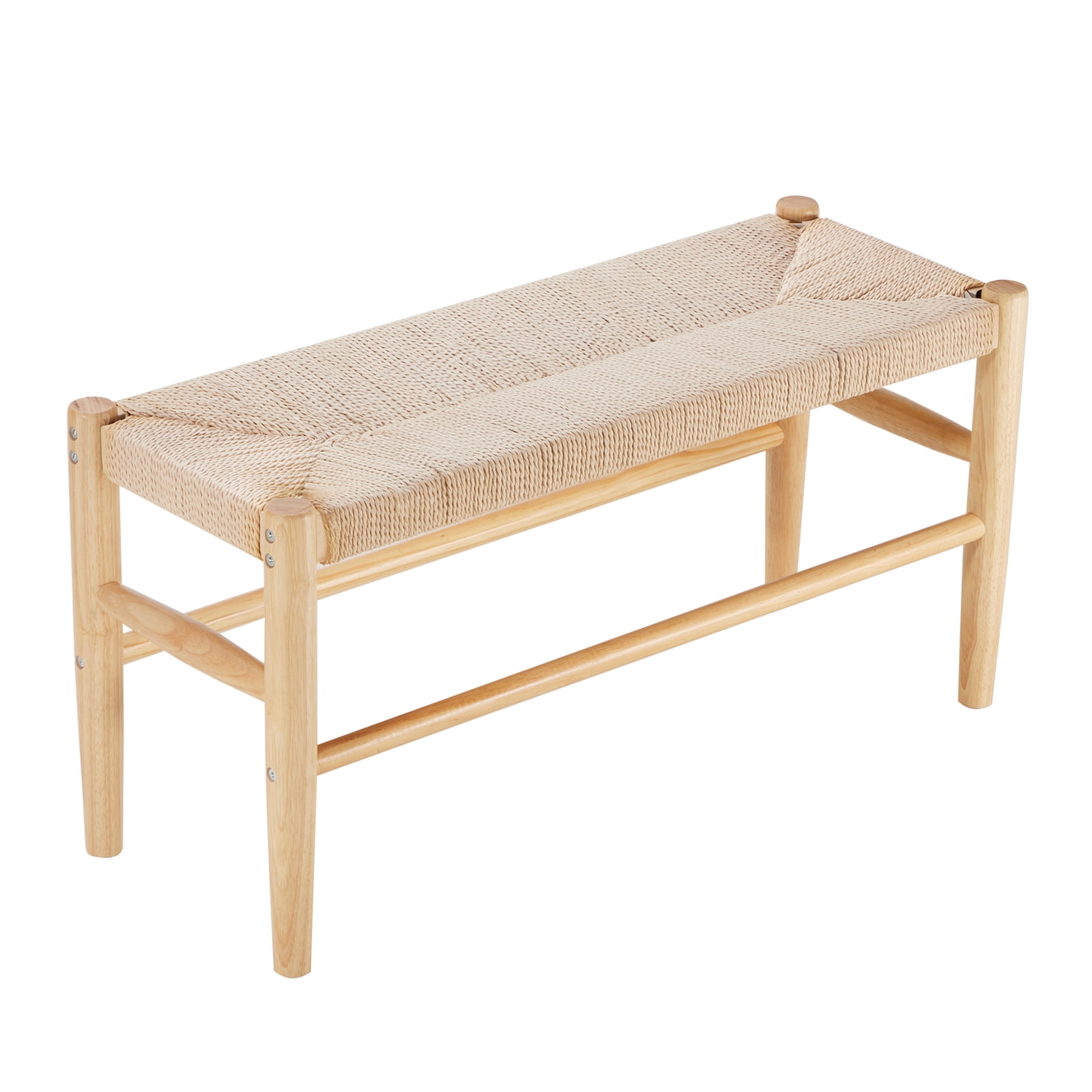 KFFKFF Cane Seating, 31.5" Wood and Cane Seating, Foyer Seating with ...