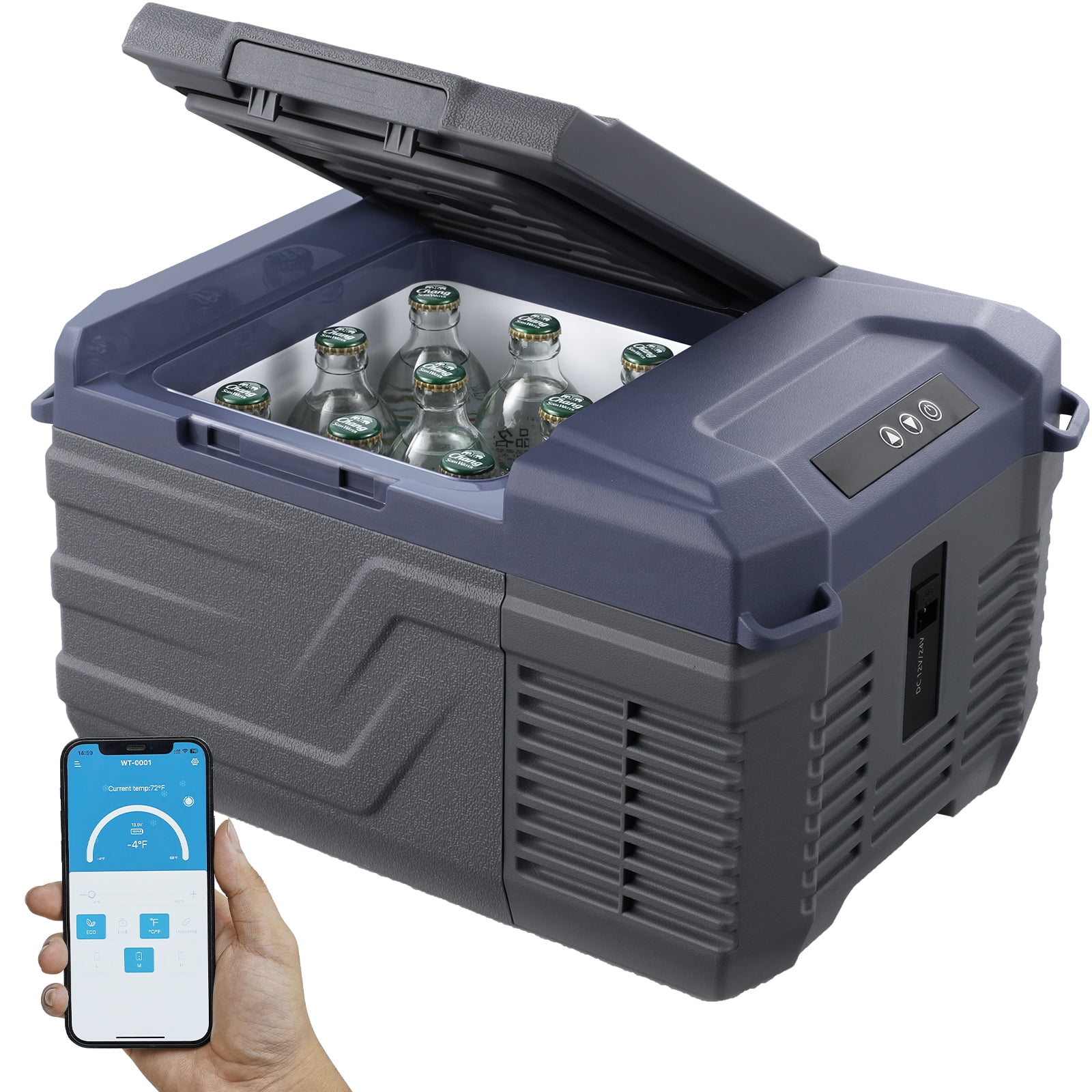 KFFKFF Car Cooler, 12V Portable Fridge, 9L Capacity, Single Zone ...