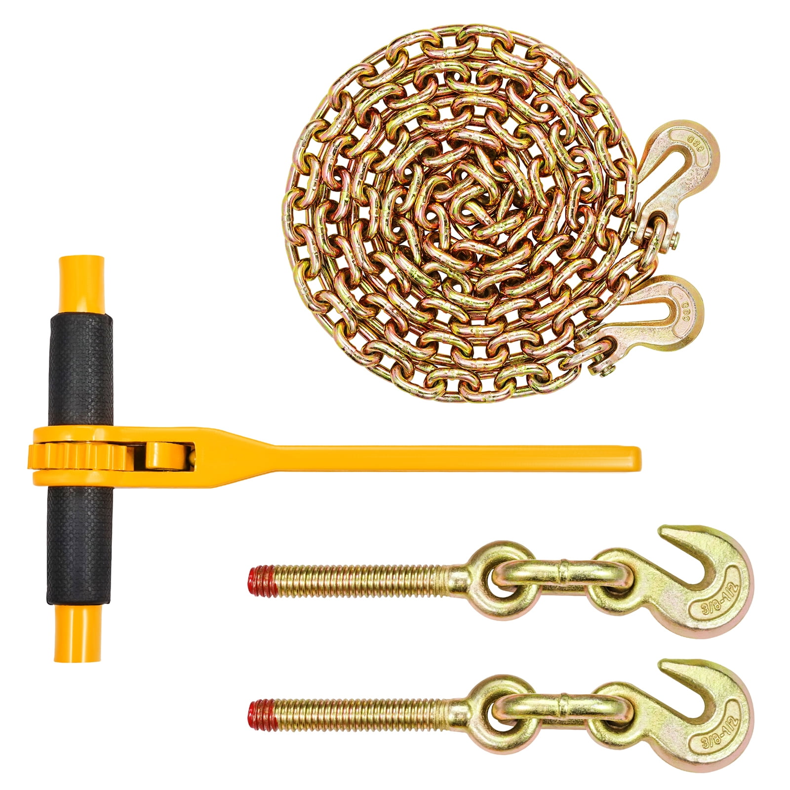KFFKFF Chain & Binder Combo, 3/8"-1/2" Ratchet Binders with 9200 lbs ...
