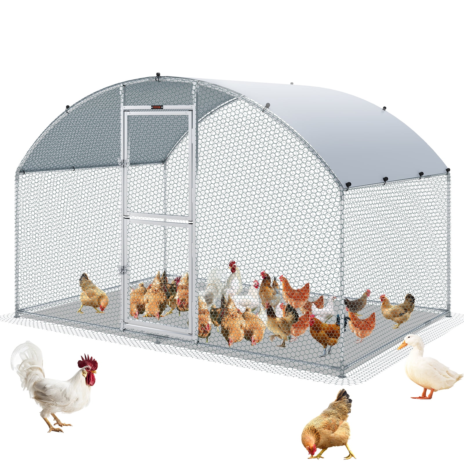 KFFKFF Chicken Coop Large Metal Chicken Cage House Waterproof Run Large ...