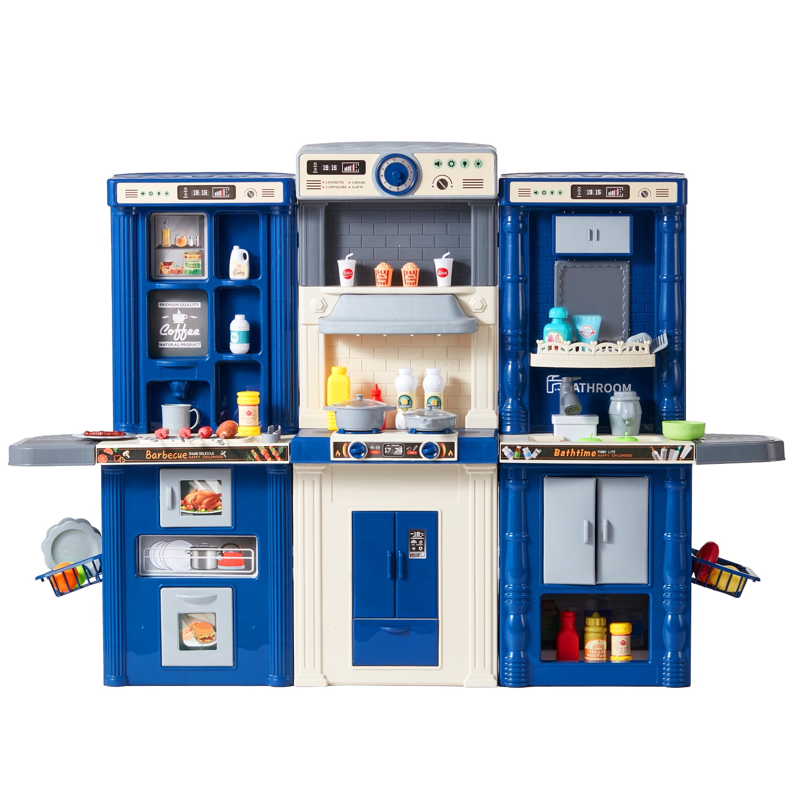 KFFKFF Child's Culinary Playset, Trio-Function Miniature Kitchen with ...