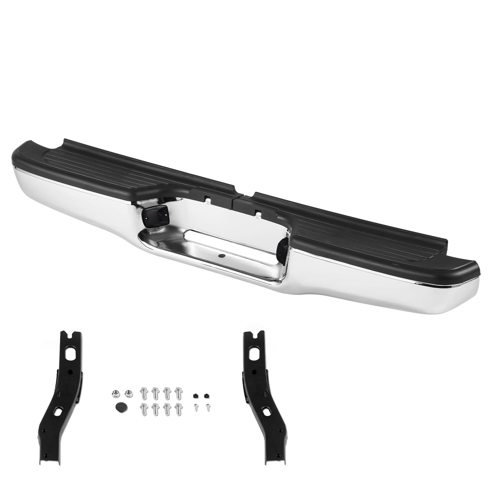 KFFKFF Chrome Rear Bumper, Fits 1995-2004 Toyota Tacoma, Steel ...