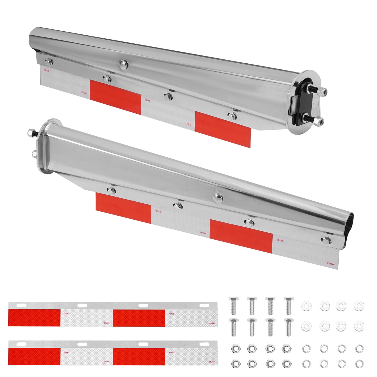 KFFKFF Chrome Straight Spring-Loaded Mud Flap Hangers, 2-1/2" Bolt ...